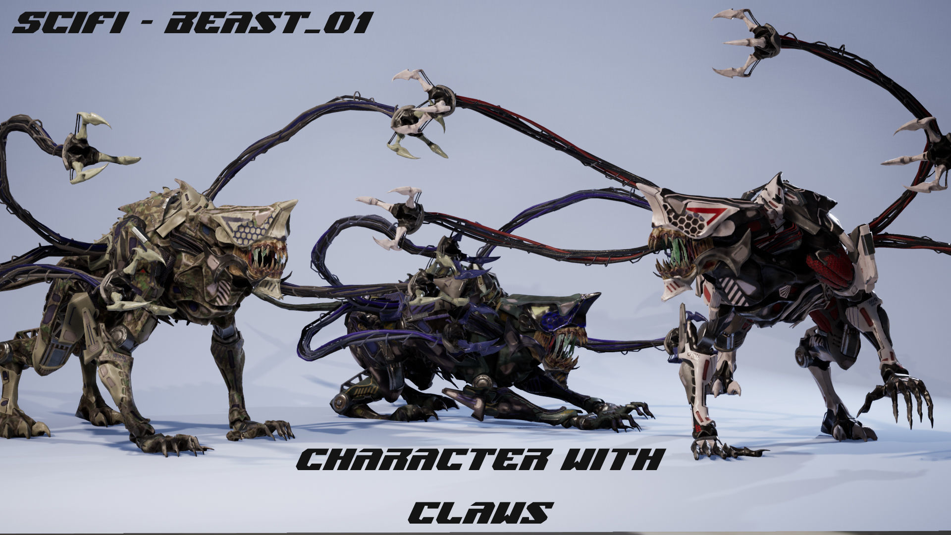 3D Model Collection Sci-fi Beast Pack VR / AR / low-poly | CGTrader