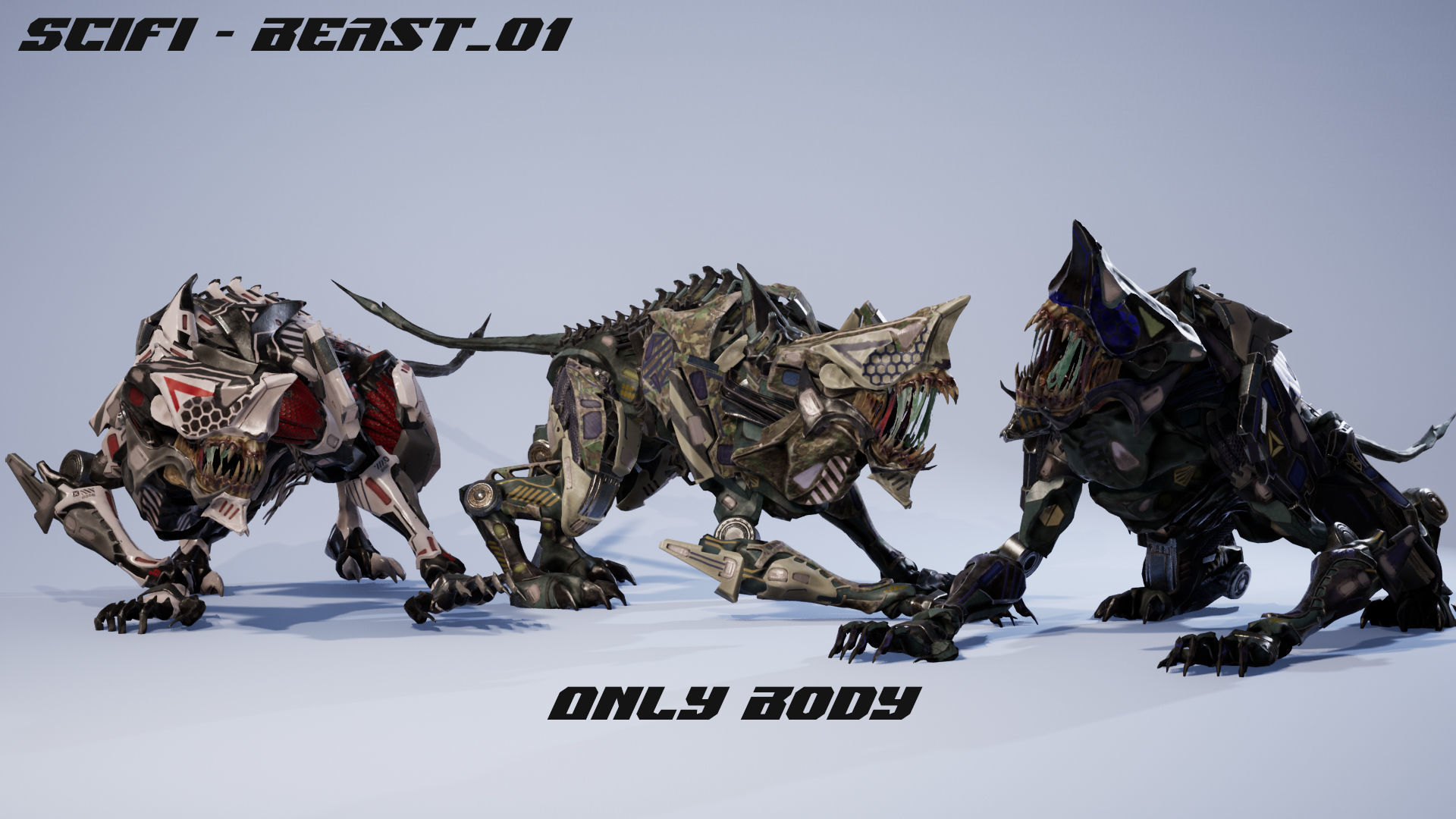 3D Model Collection Sci-fi Beast Pack VR / AR / low-poly | CGTrader