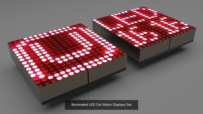 Illuminated LED Dot Matrix Displays Collection | CGTrader
