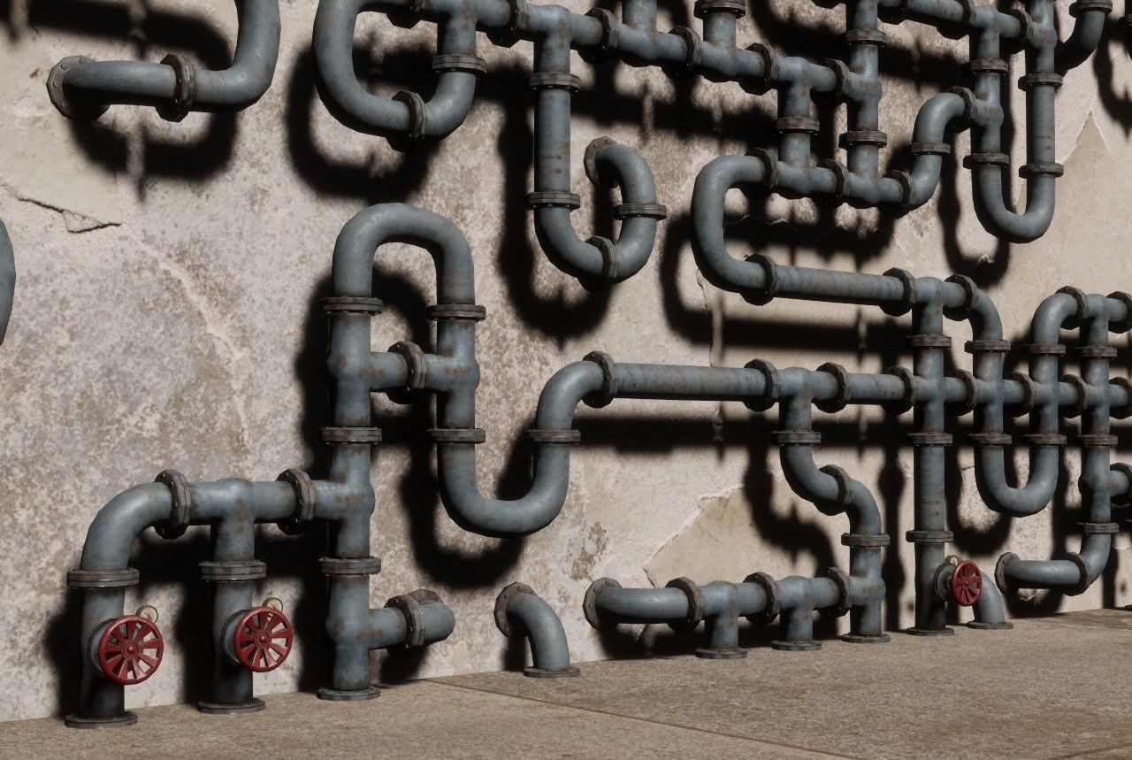 3D model Procedural Pipe Network Generator - 4K PBR VR / AR / low-poly | CGTrader