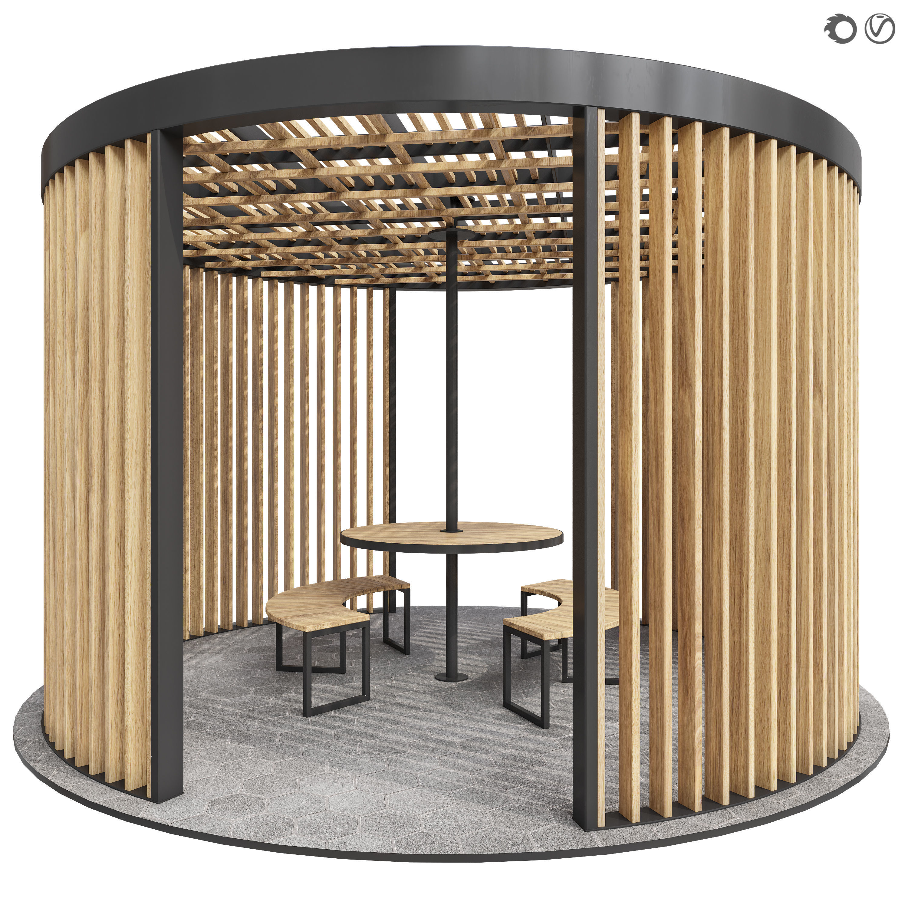 Round pavilion 3D model | CGTrader