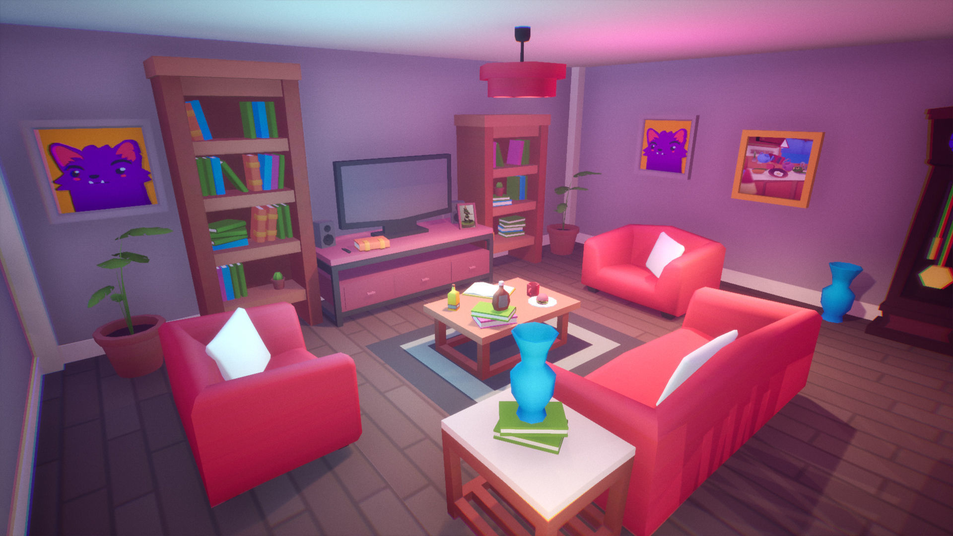 Free Low Poly House Interior free VR / AR / low-poly 3D model | CGTrader