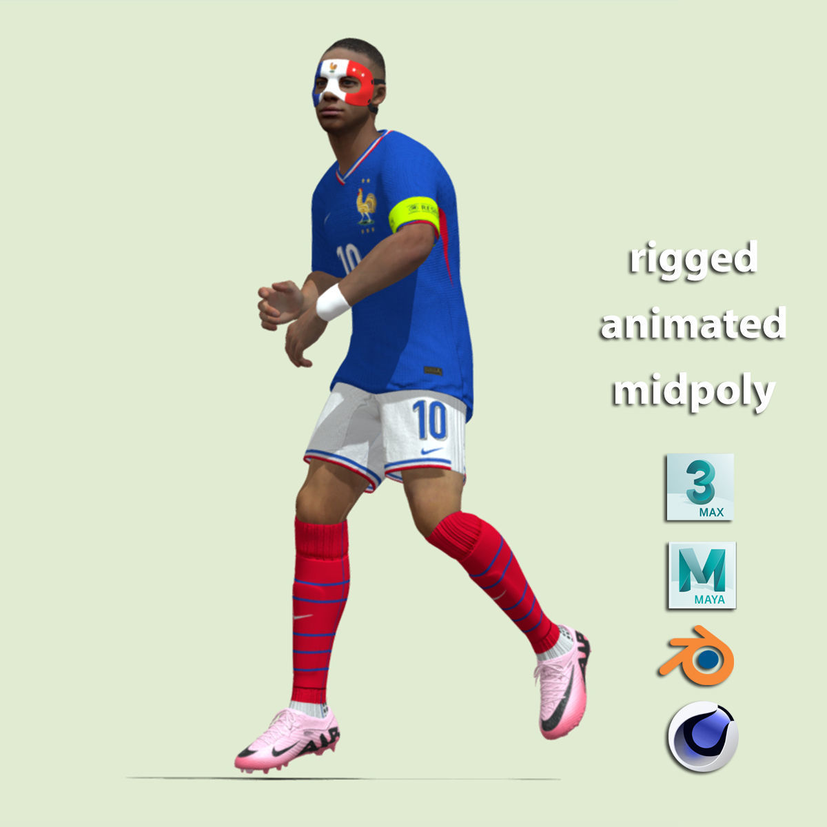 Kylian Mbappe Euro 2024 dancing 3D model animated rigged | CGTrader