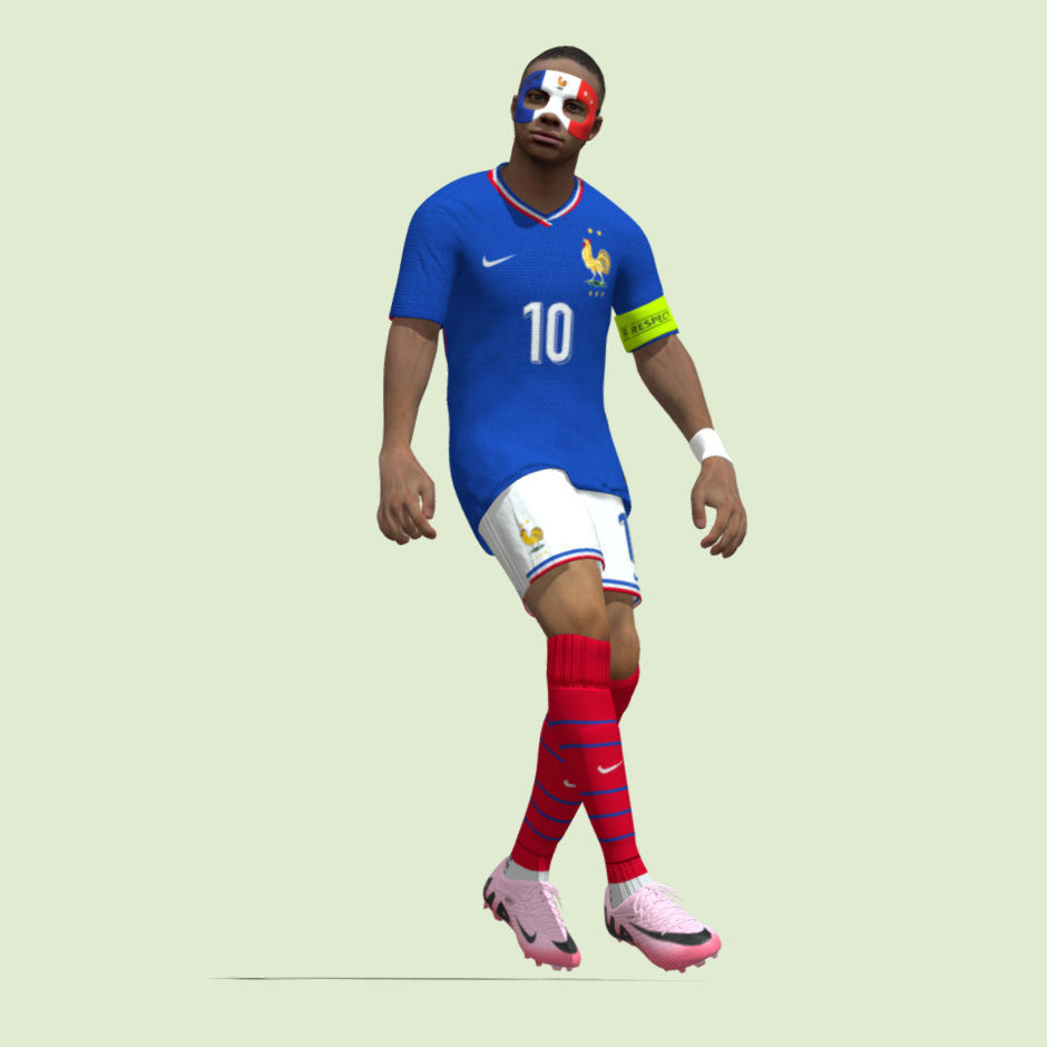 Kylian Mbappe Euro 2024 dancing 3D model animated rigged | CGTrader