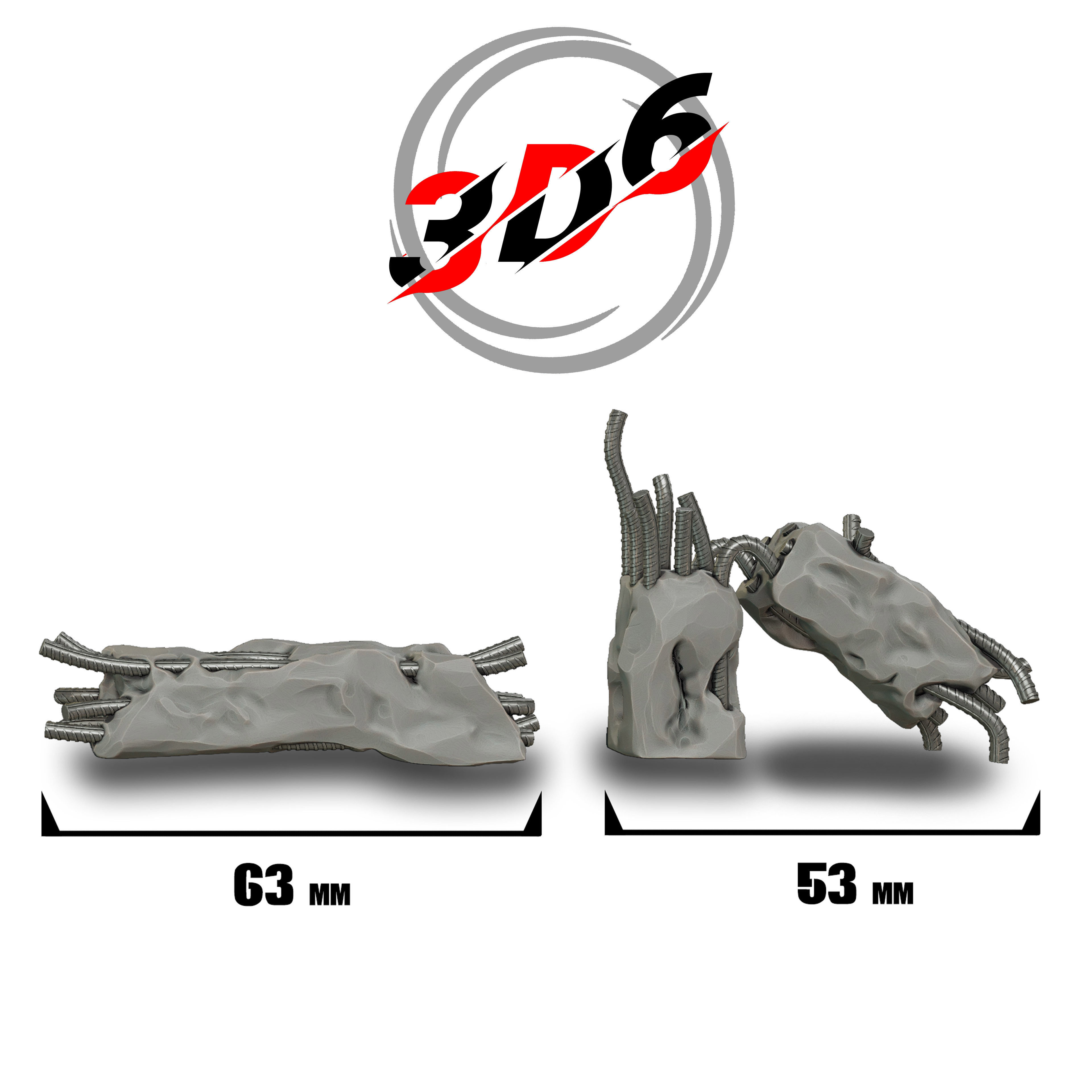 Damaged Concrete Column Metal Armature Scatter Terrain Warhammer free ...