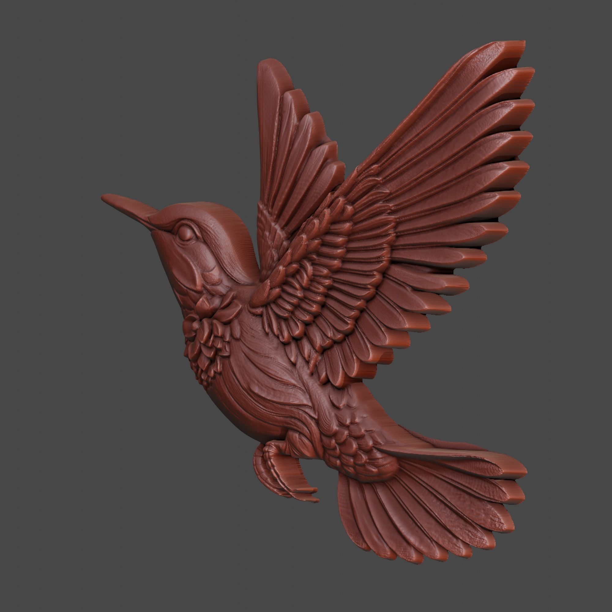 Humming bird Relief for CNC and 3D Printing 3D model 3D printable ...