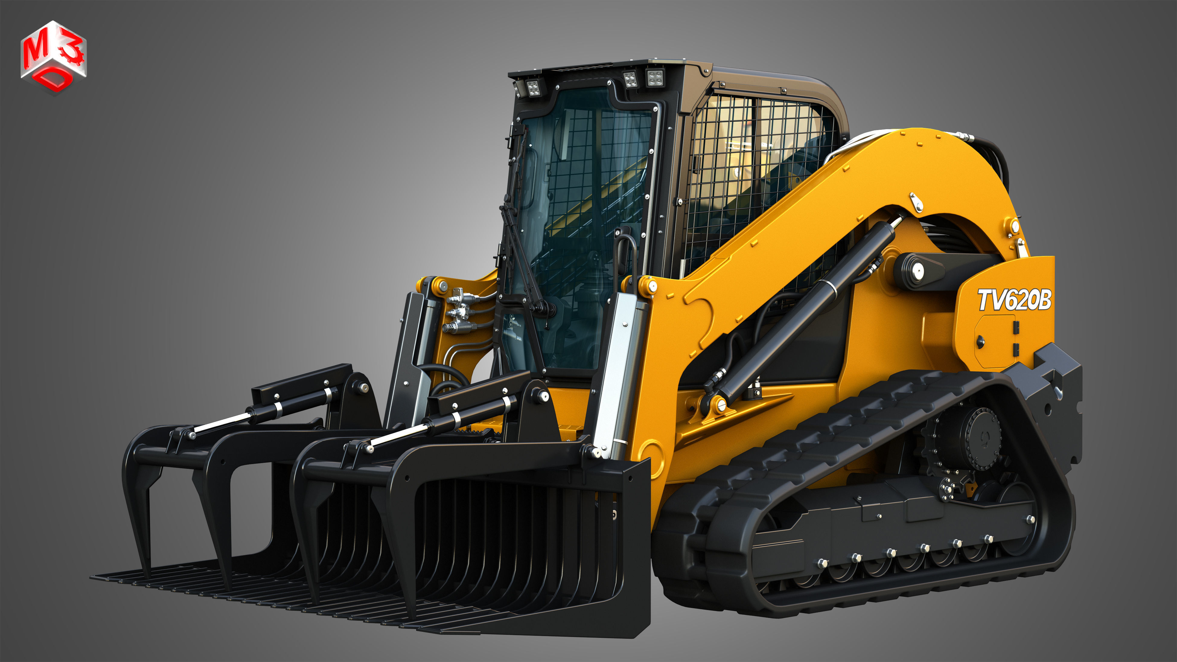 TV620B Compact Track Loader - Rock Grapple 3D model | CGTrader