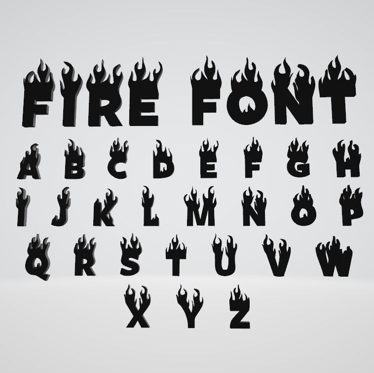 Fire font for 3D printing 3D model 3D printable | CGTrader