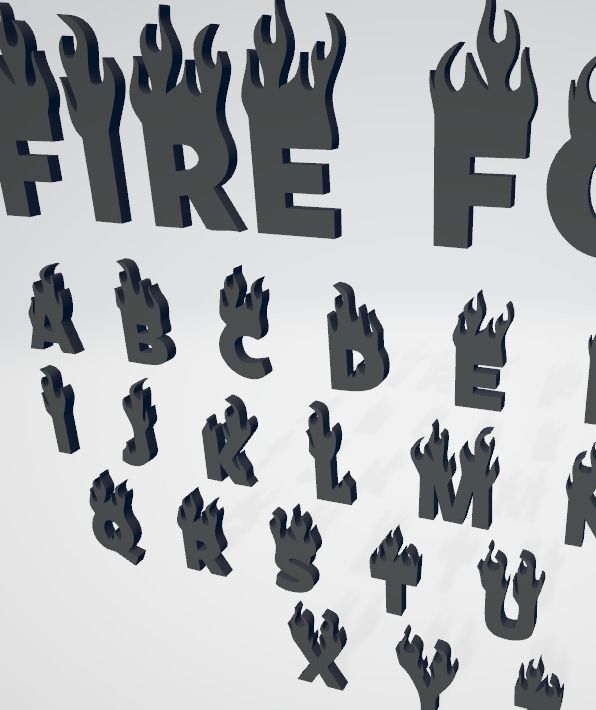 Fire font for 3D printing 3D model 3D printable | CGTrader