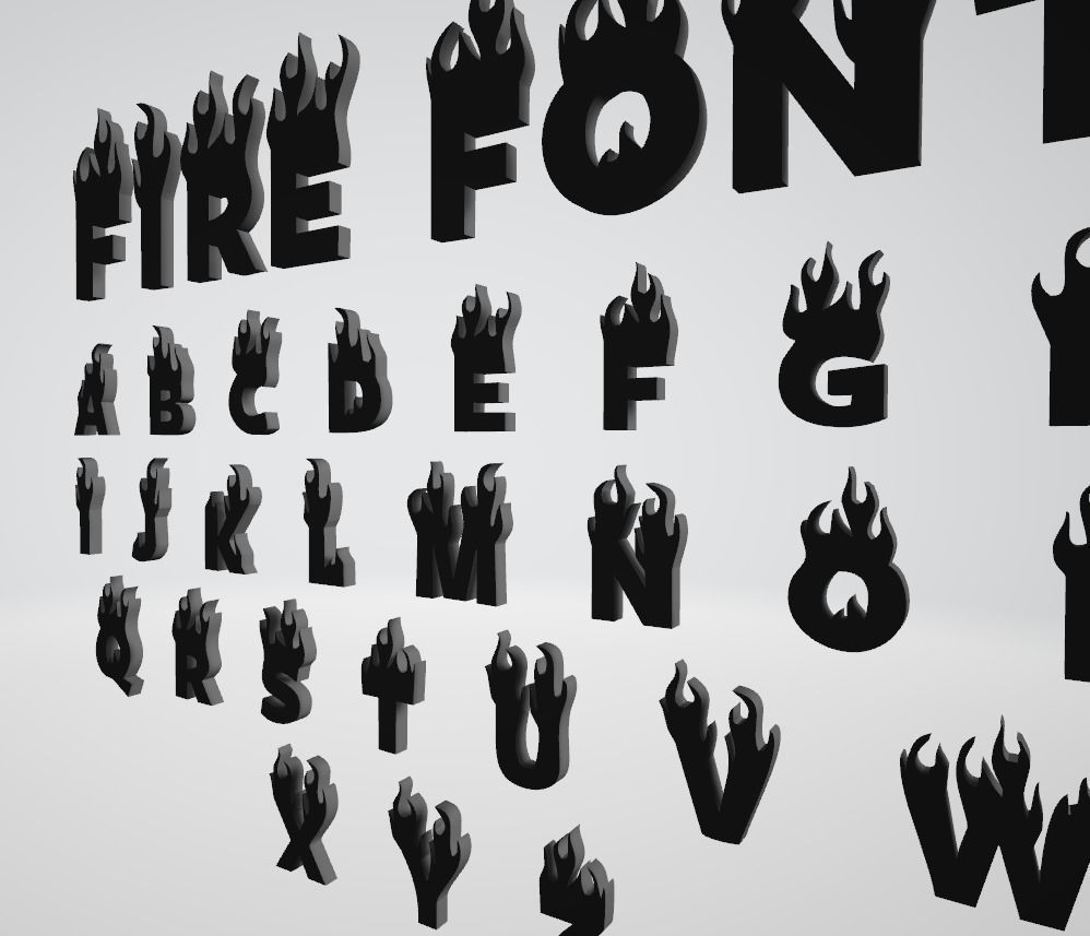 Fire font for 3D printing 3D model 3D printable | CGTrader