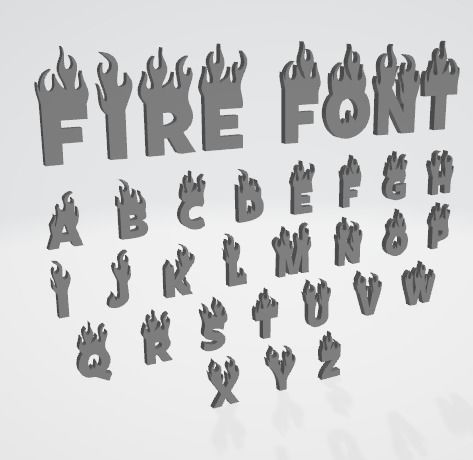 Fire font for 3D printing 3D model 3D printable | CGTrader