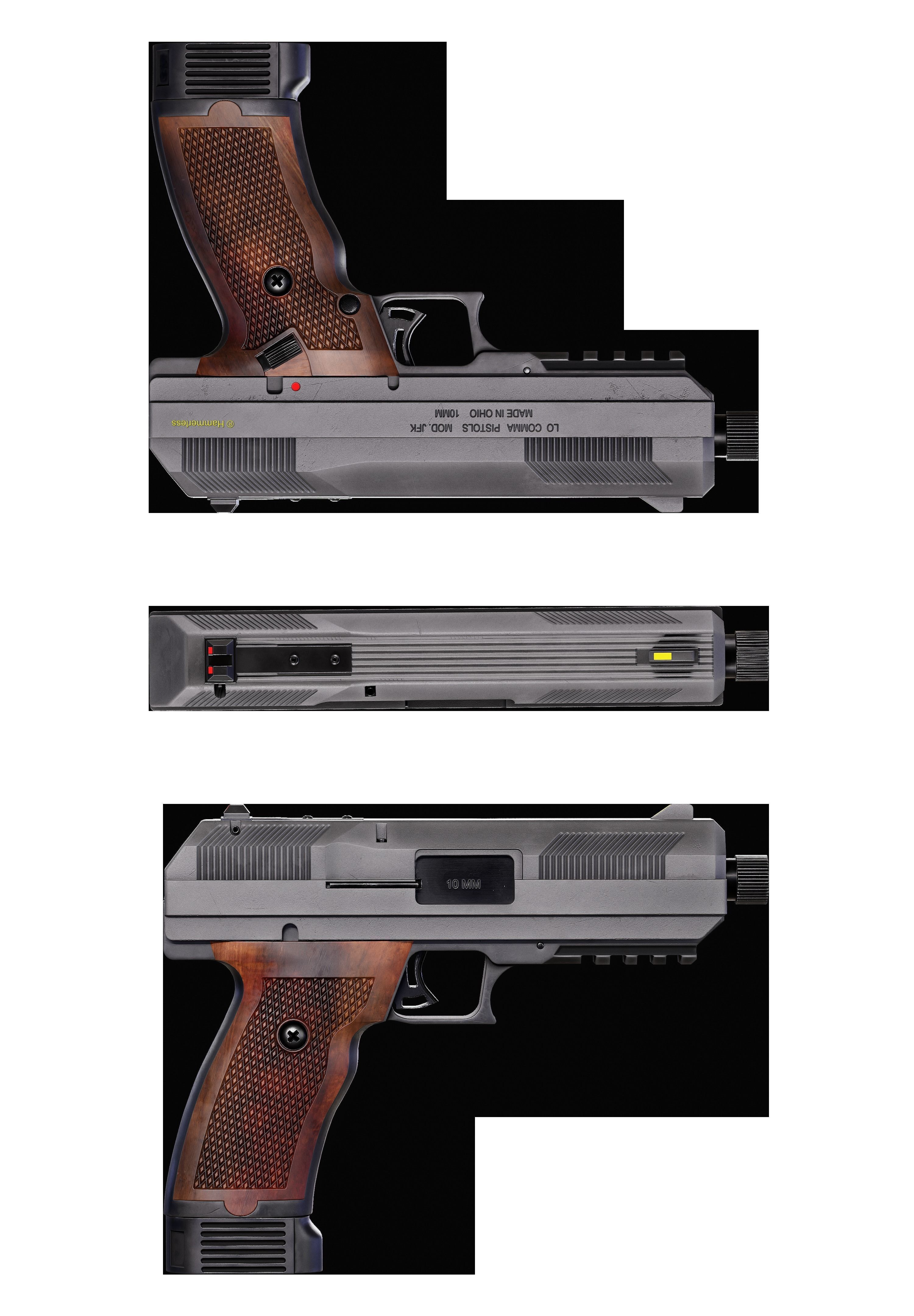 Game Ready Hi Point JXP 10mm Pistol PBR Rigged free VR / AR / low-poly ...