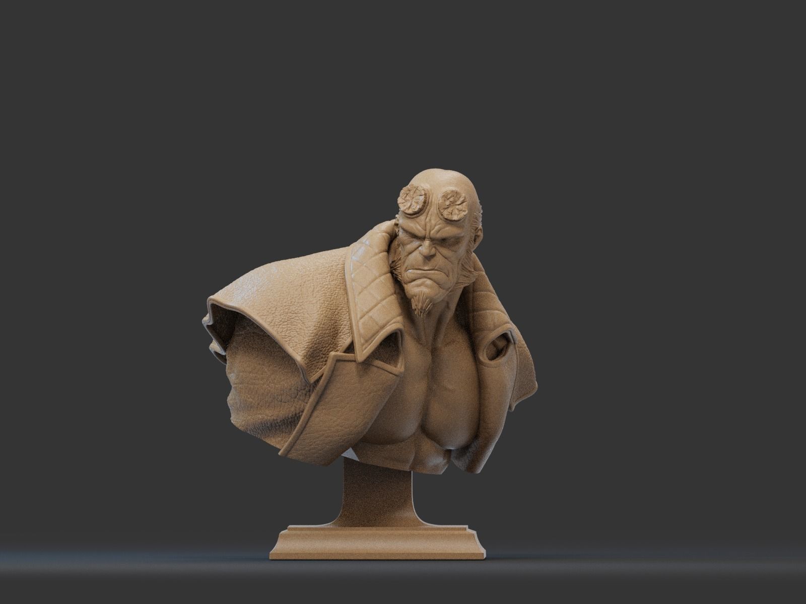 Hellboy Bust 3D Print 3D model 3D printable | CGTrader