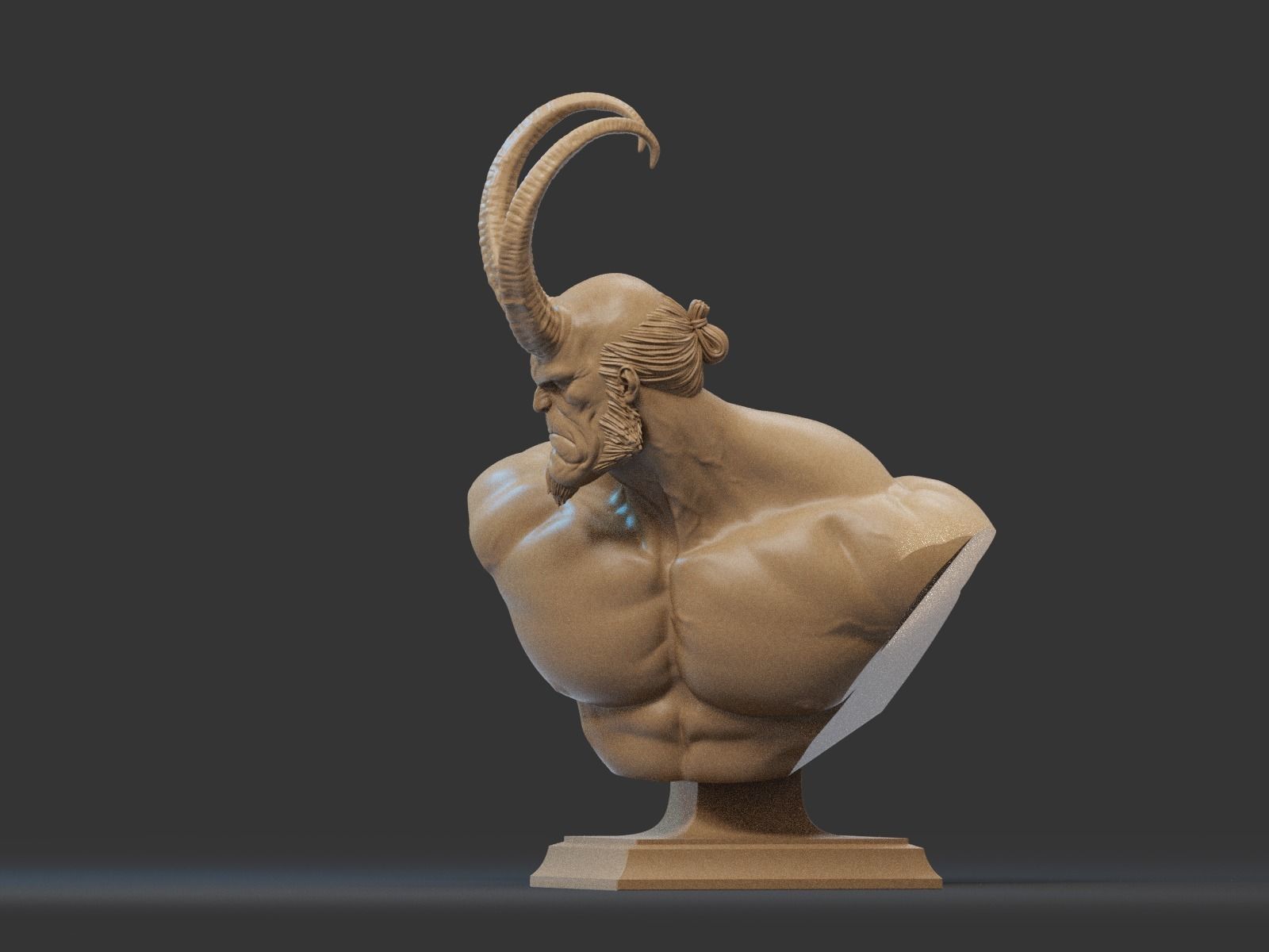 Hellboy Bust 3D Print 3D model 3D printable | CGTrader