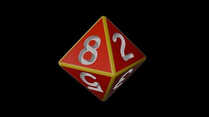 Dungeons and Dragons Rounded D8 Die Re-Modeled 3D model | CGTrader
