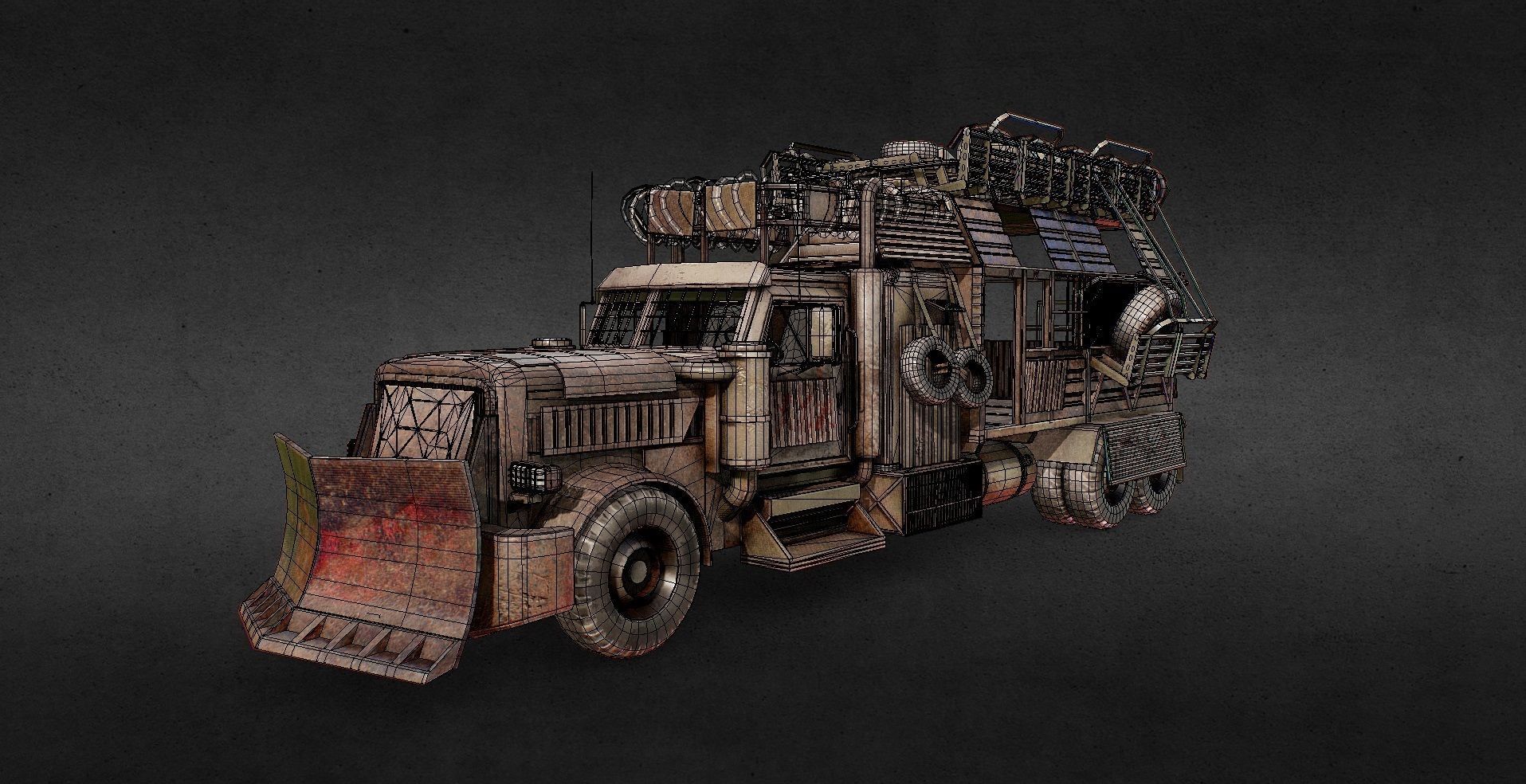 3D model Post apocalypse Truck PBR VR / AR / low-poly | CGTrader