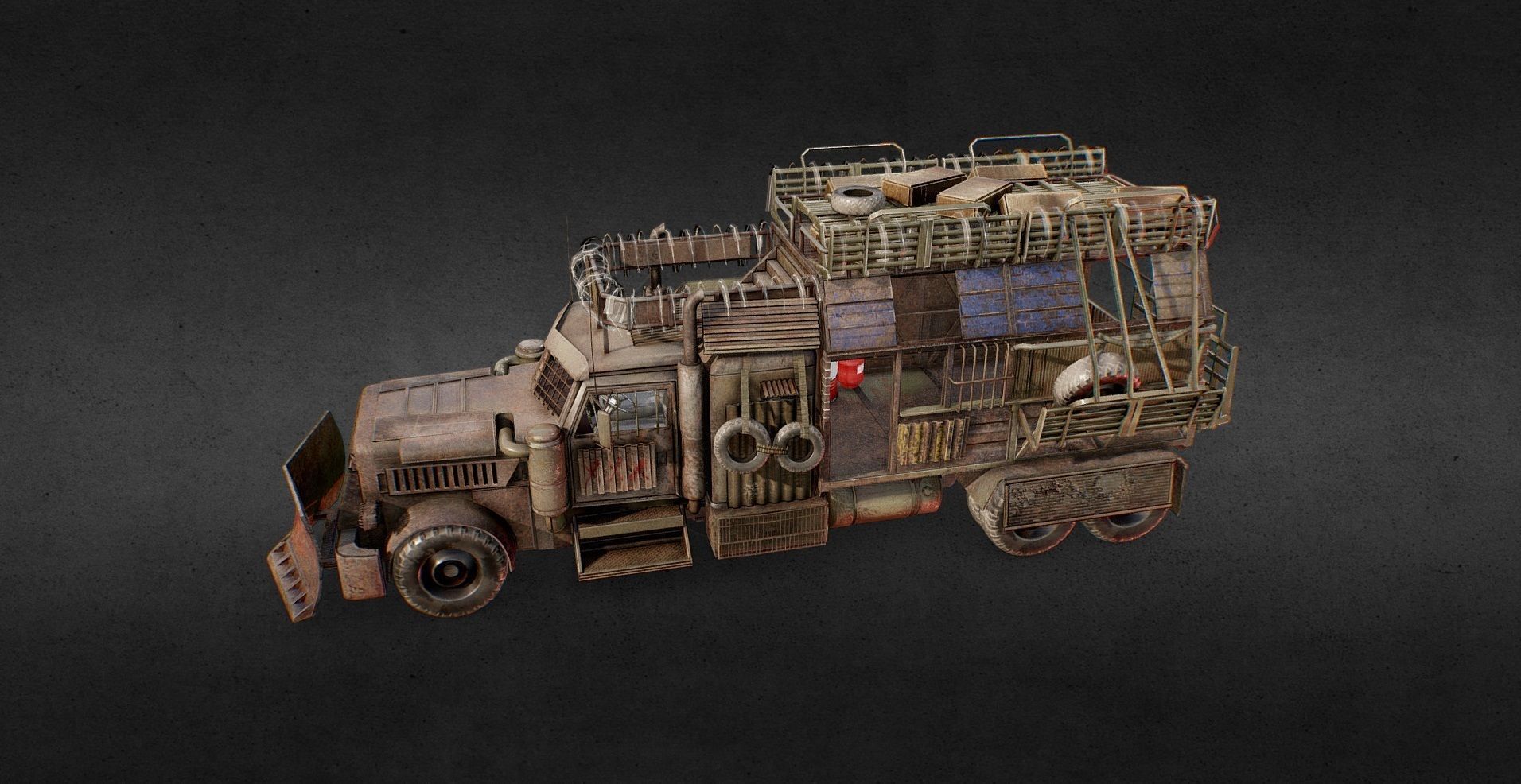 3D model Post apocalypse Truck PBR VR / AR / low-poly | CGTrader
