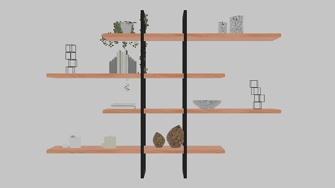 3d wall shelf free VR / AR / low-poly 3D model animated | CGTrader