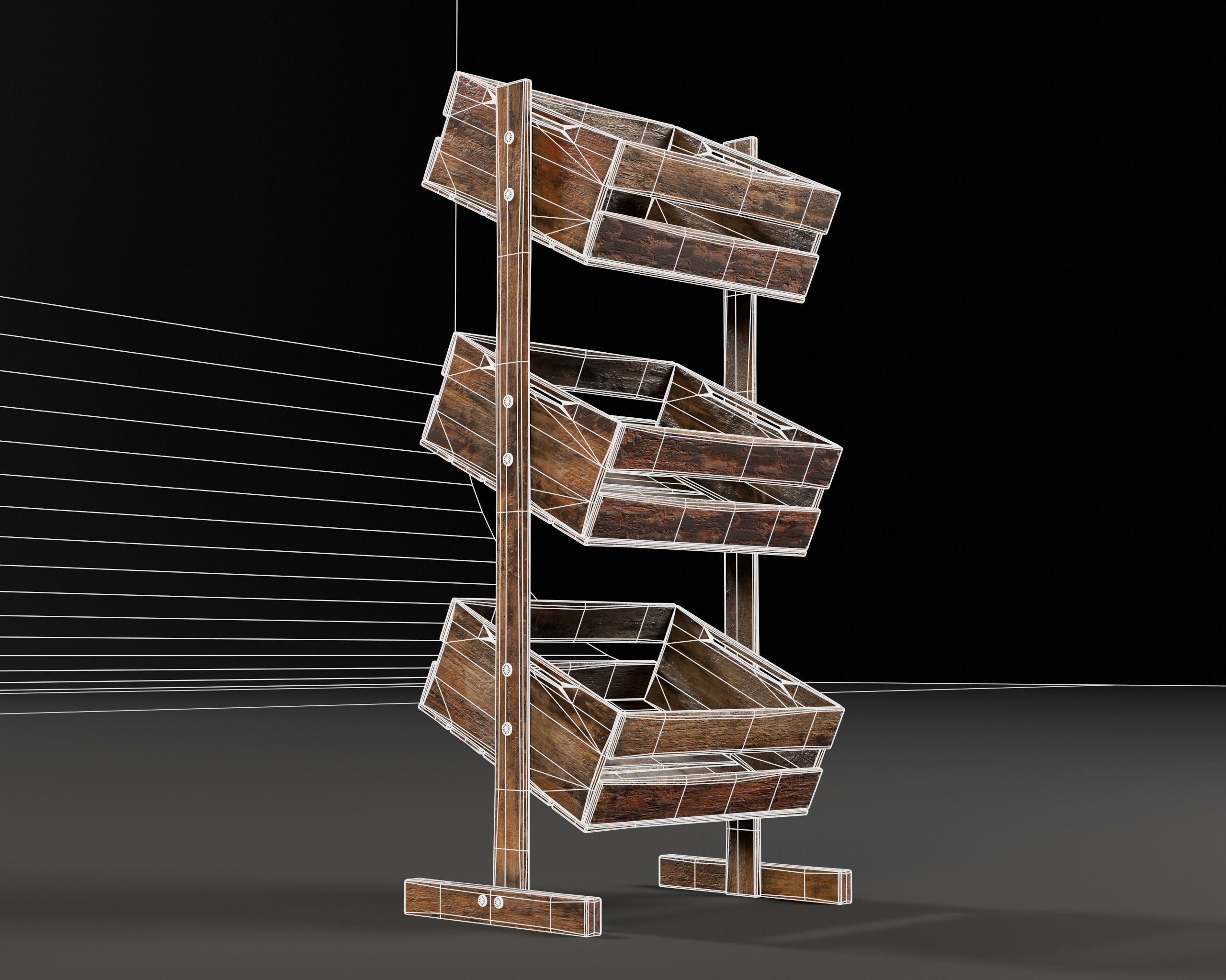 3D model Medieval Standing Crate Stand VR / AR / low-poly | CGTrader