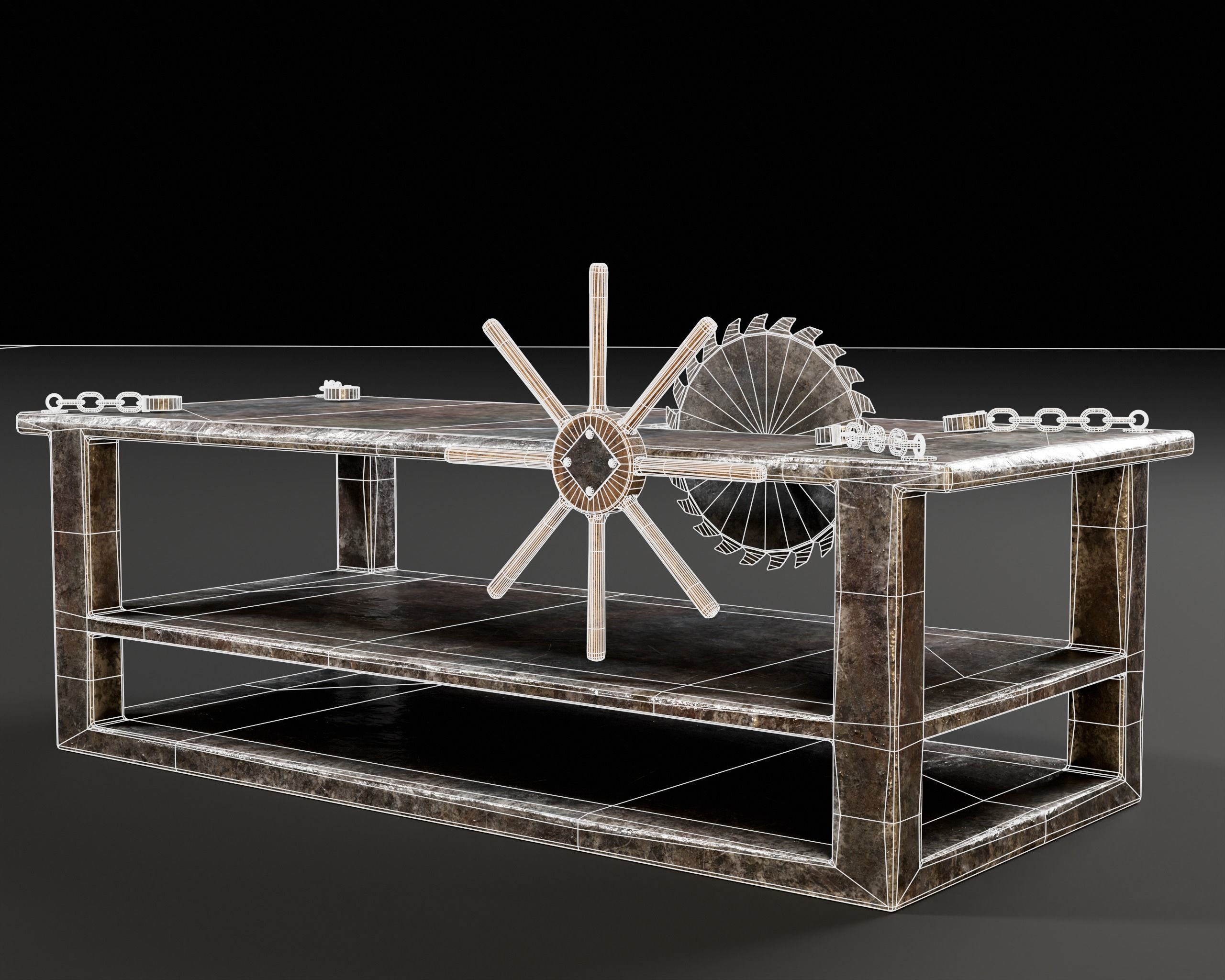 3D model Saw Mill Torture Table VR / AR / low-poly | CGTrader