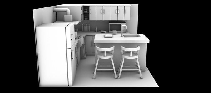 Modern Kitchen Design free 3D model | CGTrader