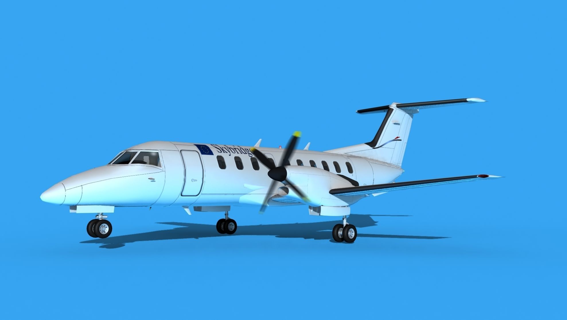 Embraer EMB120 Skybridge 3D model animated rigged | CGTrader