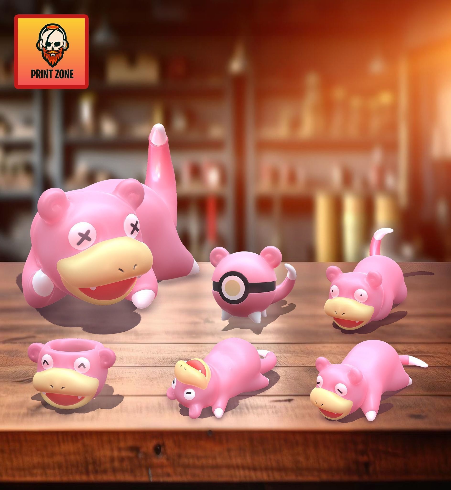 Slowpoke pack 3D file STL Pokemon 3D model 3D printable | CGTrader