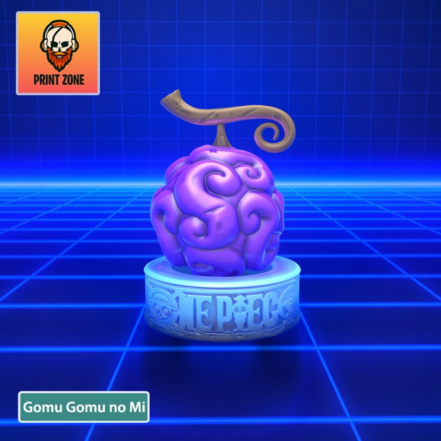 GOMU GOMU NO MI MONKEY D LUFFY DEVIL FRUIT OF ONE PIECE STL FILE 3D ...