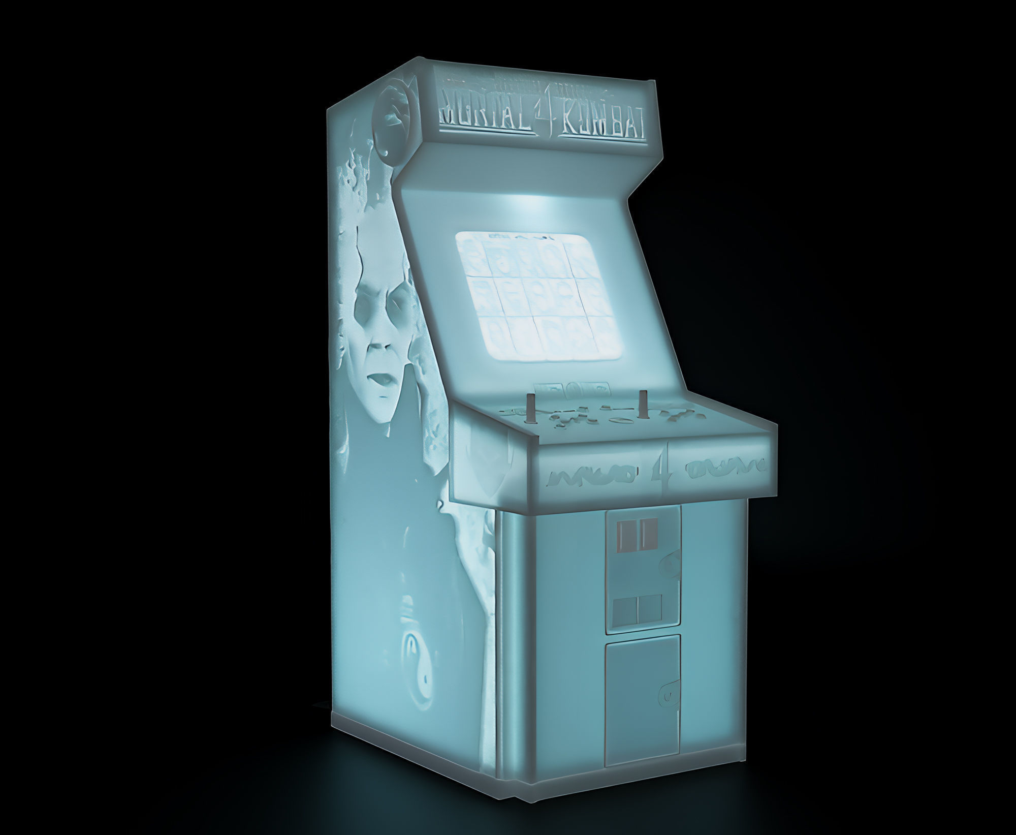 Mortal Kombat 4 Arcade Cabinet with Lithophane 3D model 3D printable ...