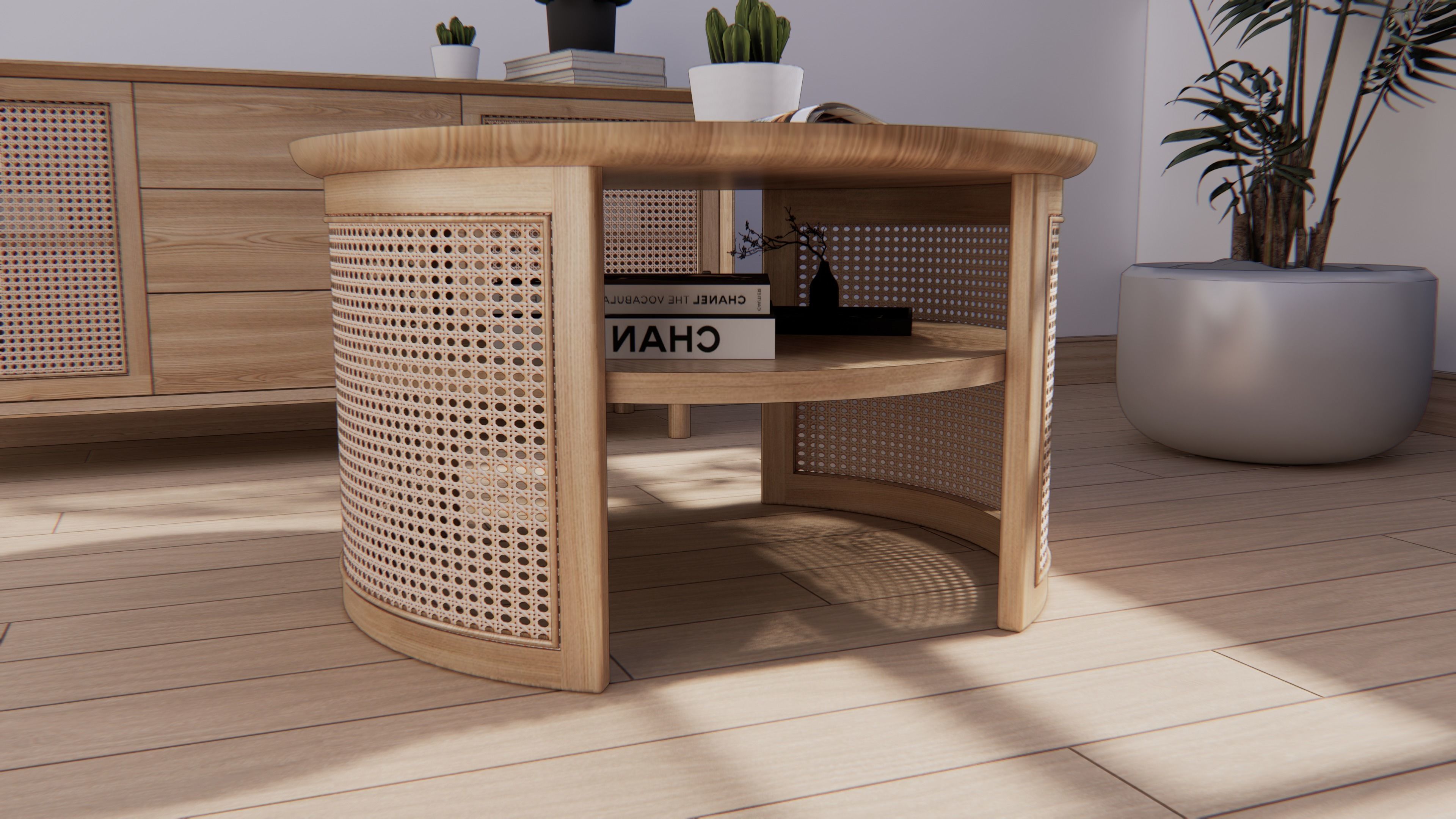 Coffee table rattan 3D model | CGTrader