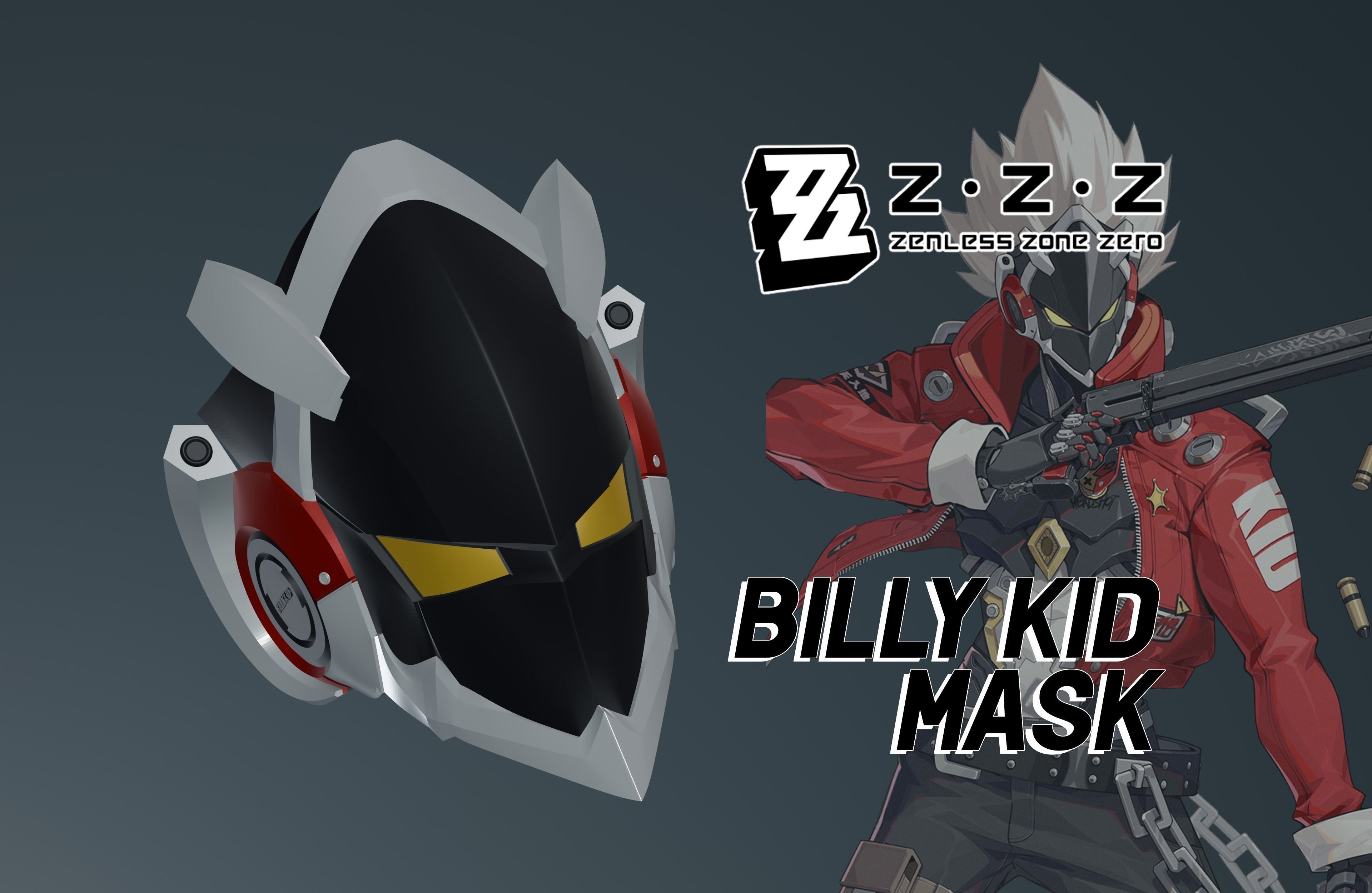 Zenless Zone Zero - Billy Kid Mask 3D model 3D printable | CGTrader