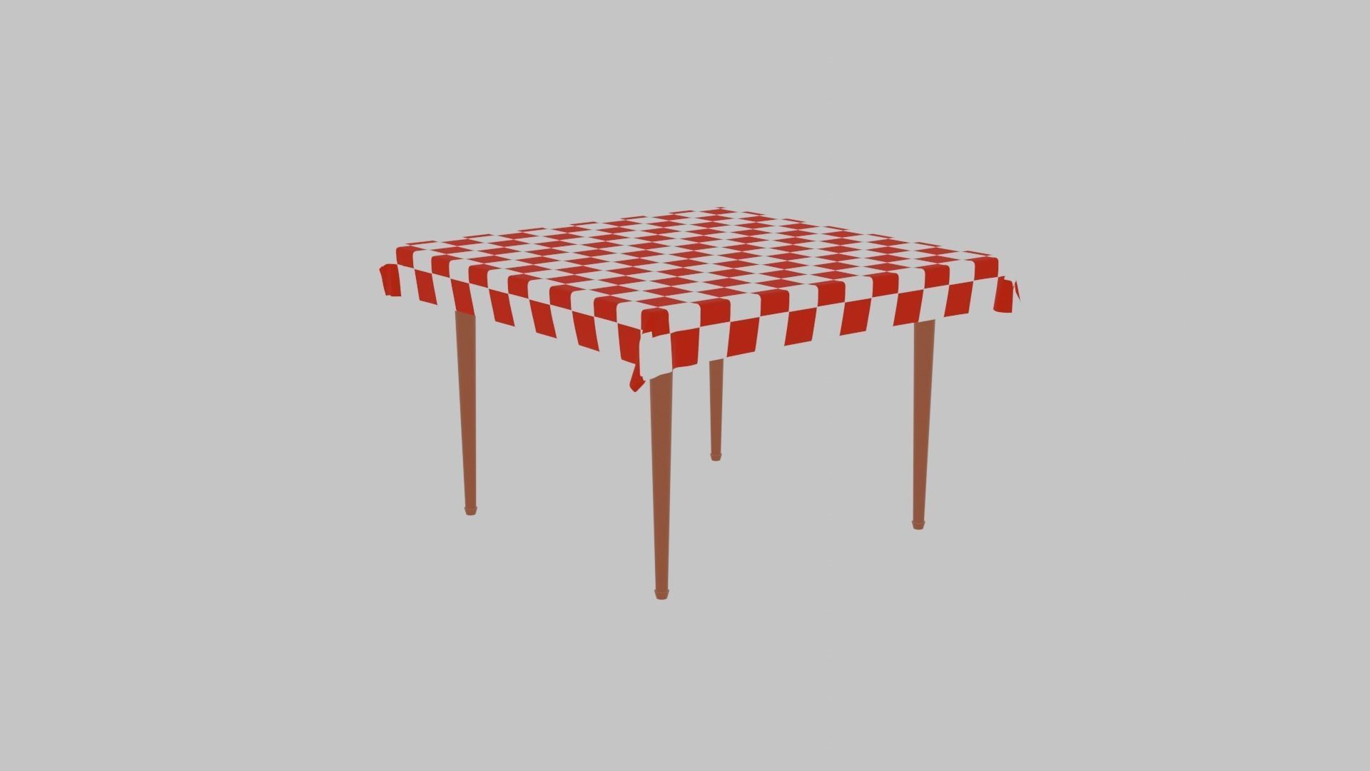 Square Shaped Table with Animated Tablecloth free 3D model animated ...