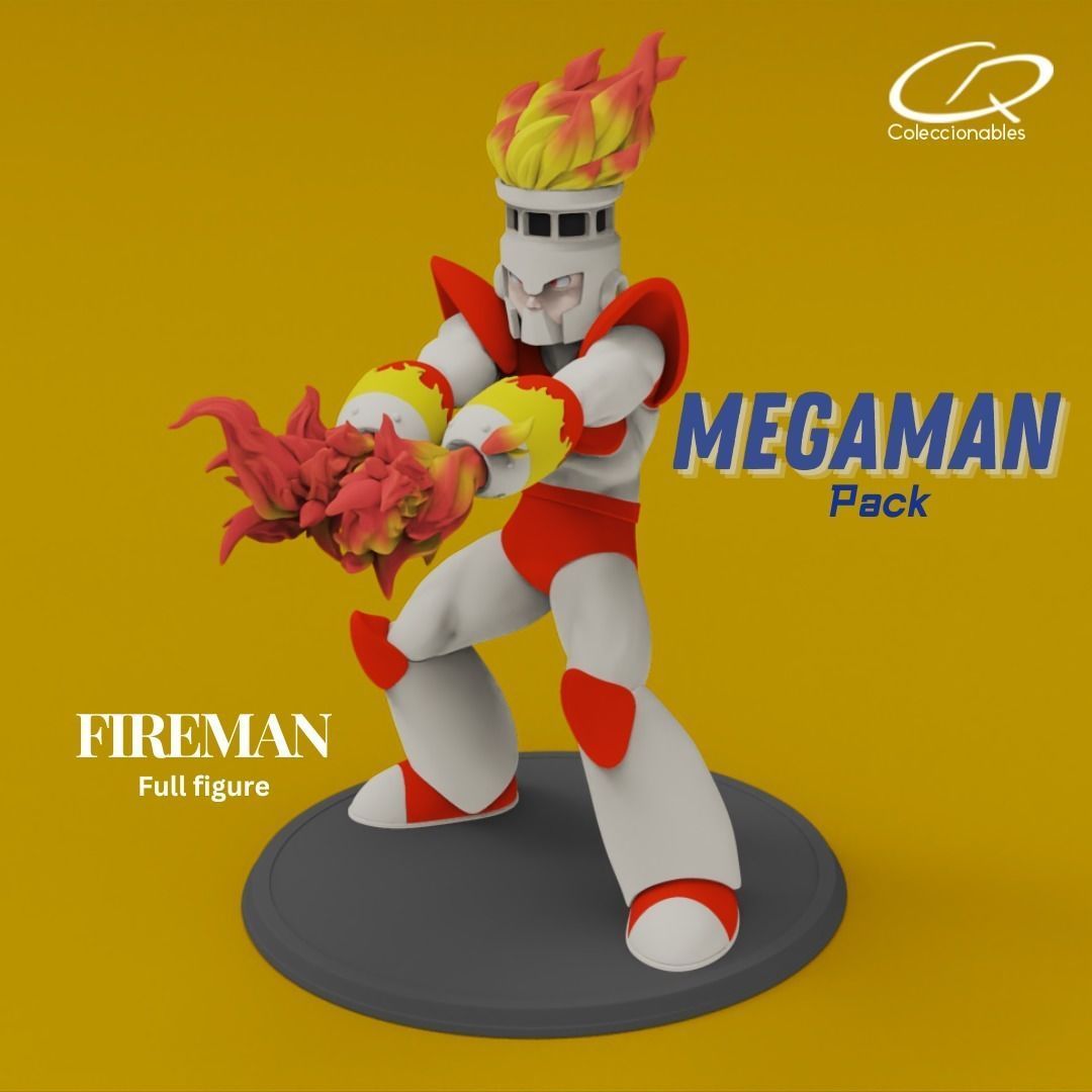Megaman Pack Collection - Fireman full figure 3D model 3D printable ...