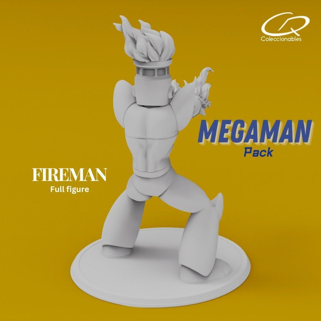 Megaman Pack Collection - Fireman full figure 3D model 3D printable ...