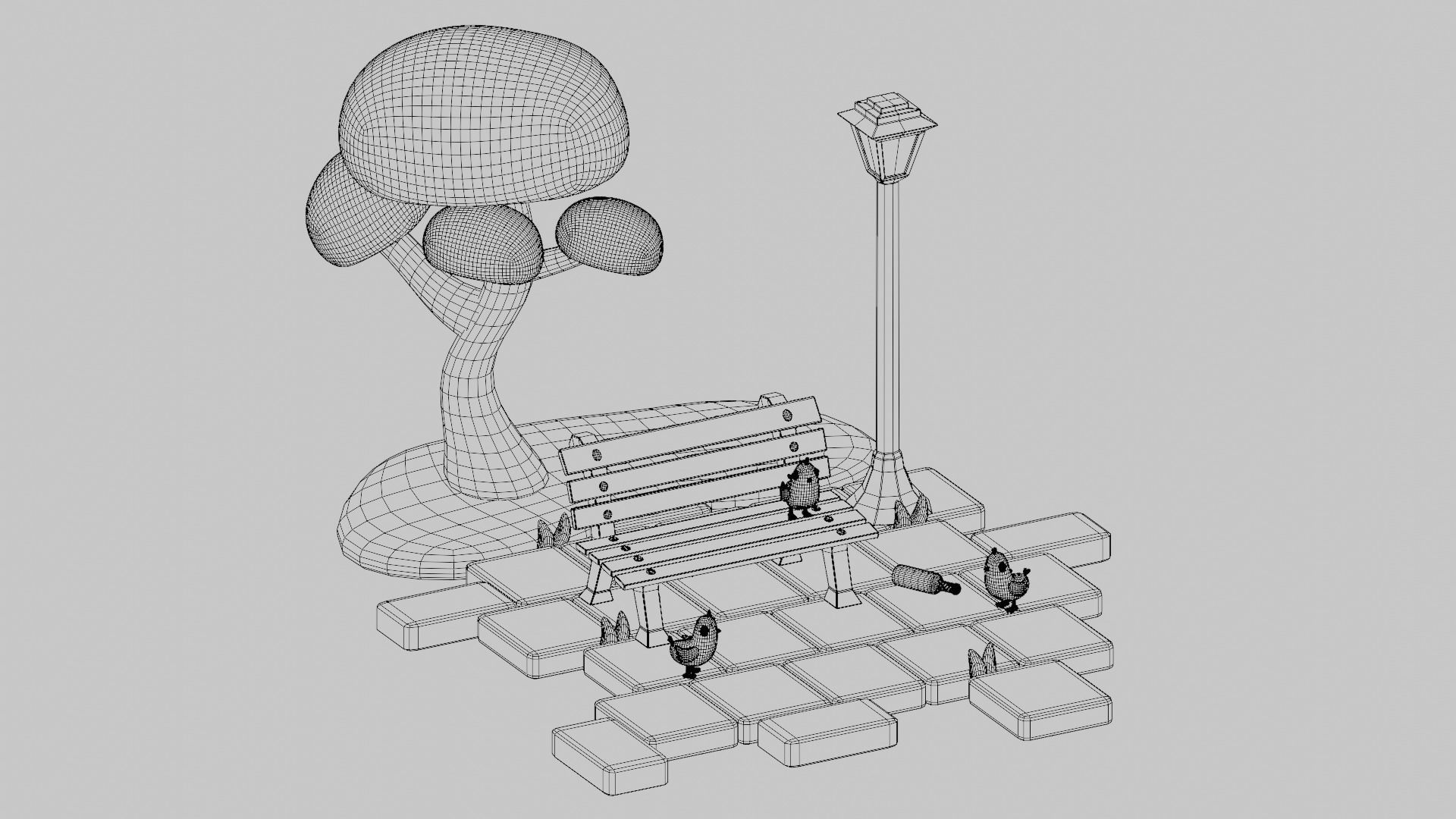 Stylized Park Render 3D model | CGTrader
