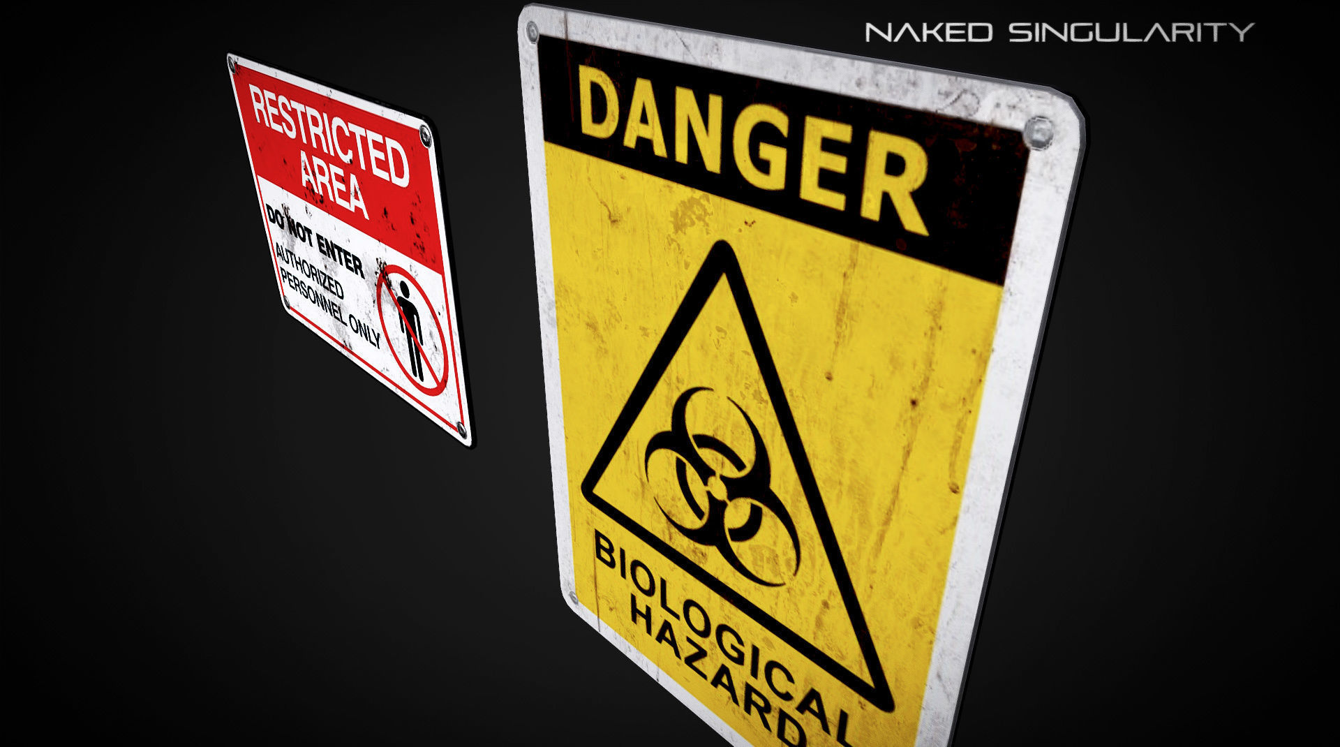 Warning Signs - Virus Laboratory free VR / AR / low-poly 3D model ...