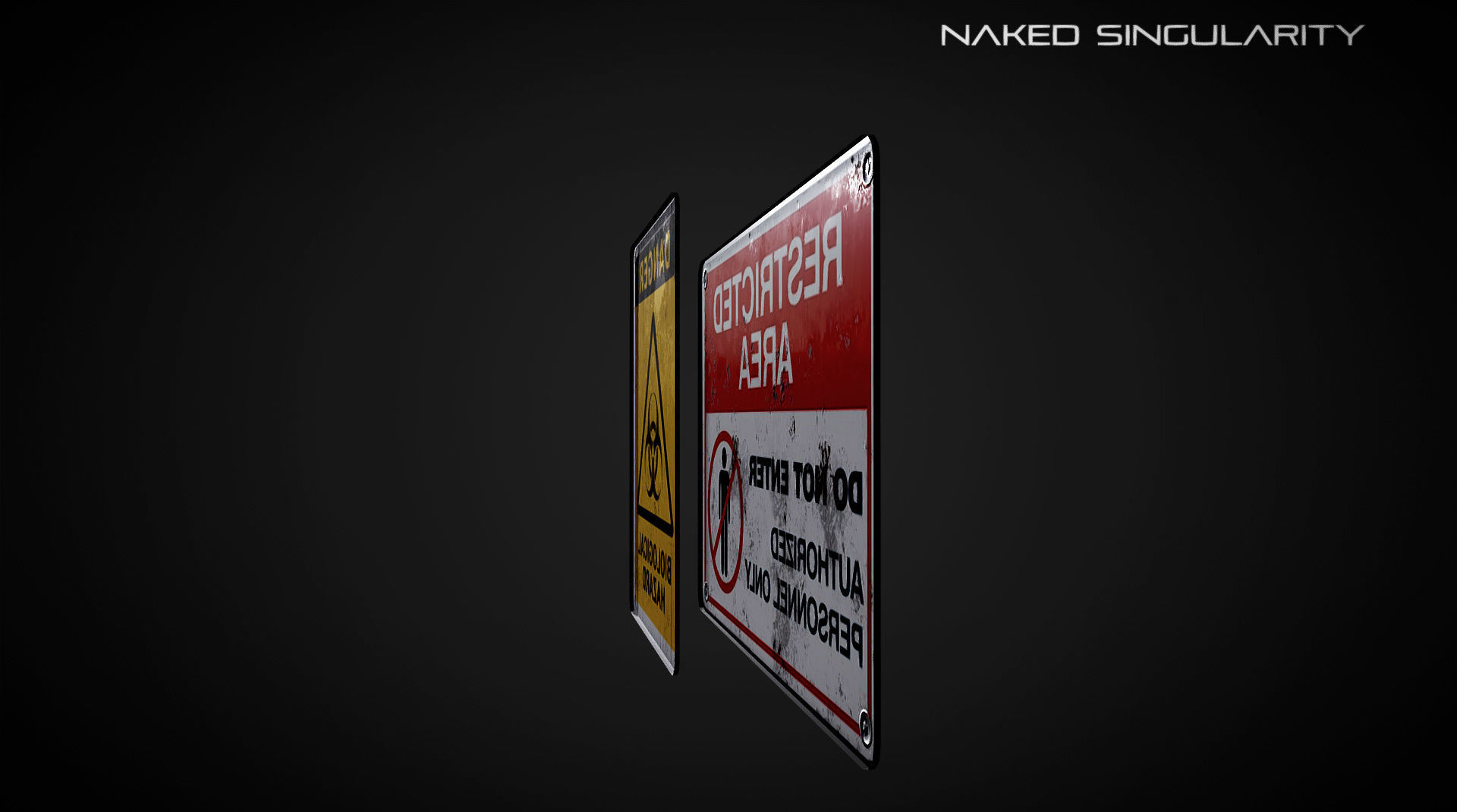 Warning Signs - Virus Laboratory free VR / AR / low-poly 3D model ...