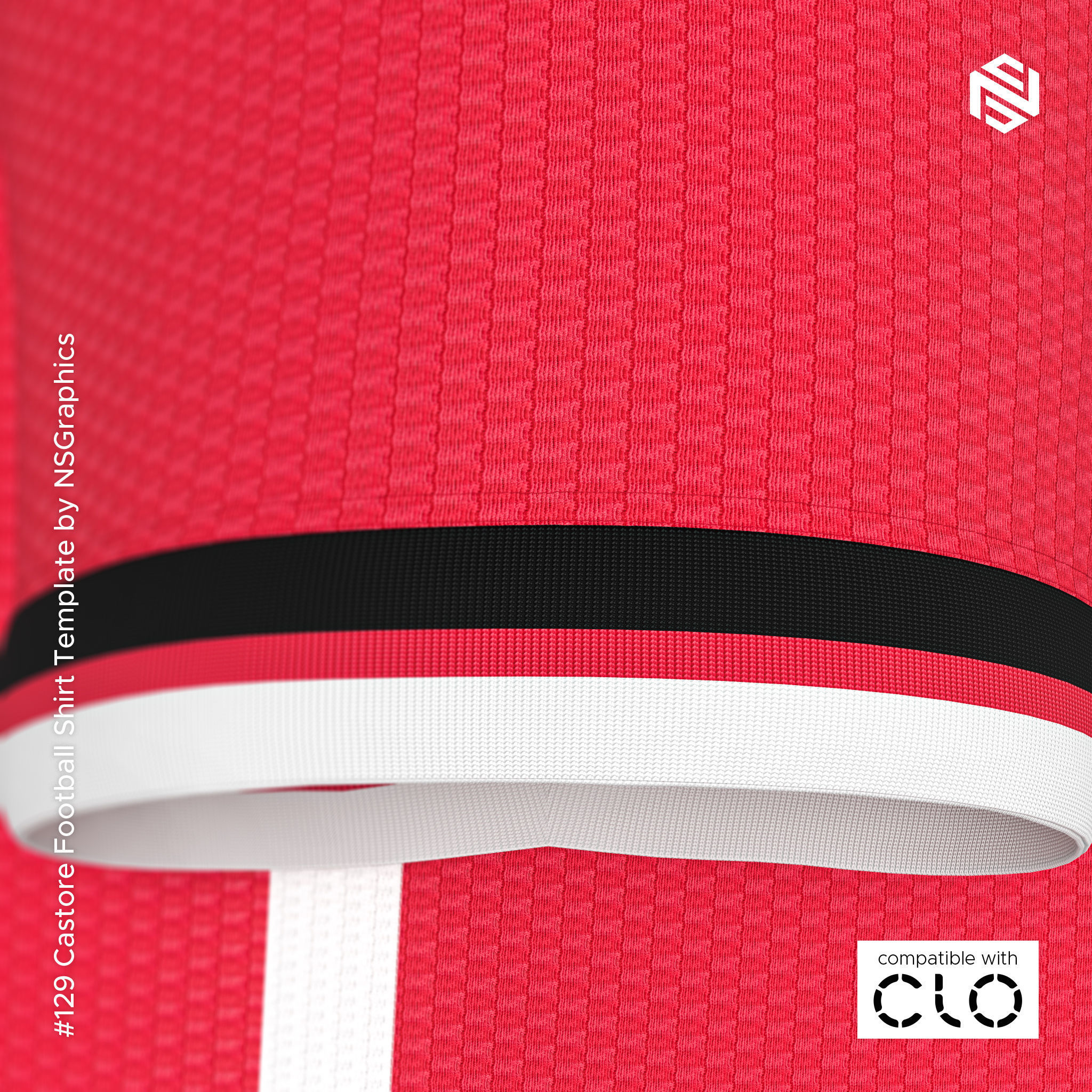 Castore Football Shirt Template for CLO 3D 3D model | CGTrader