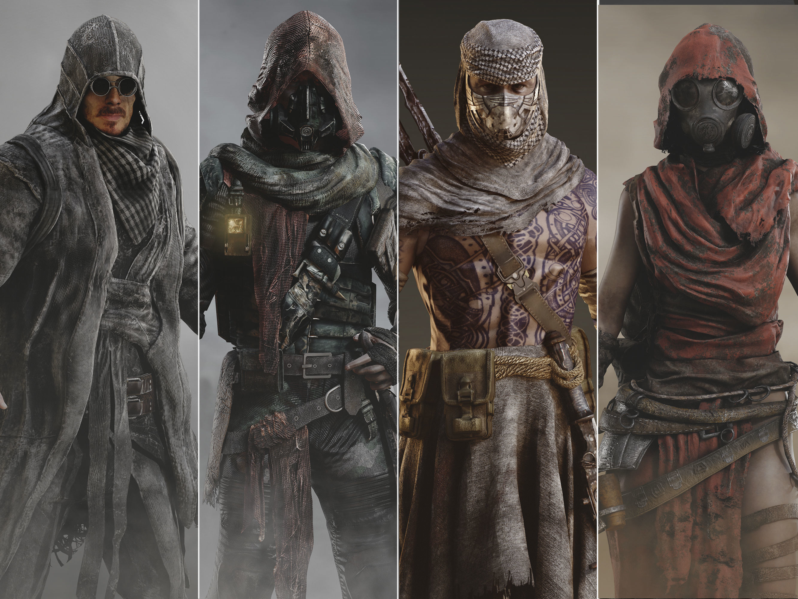 3D Model Collection Post Apocalyptic Characters pack VR / AR / low-poly ...