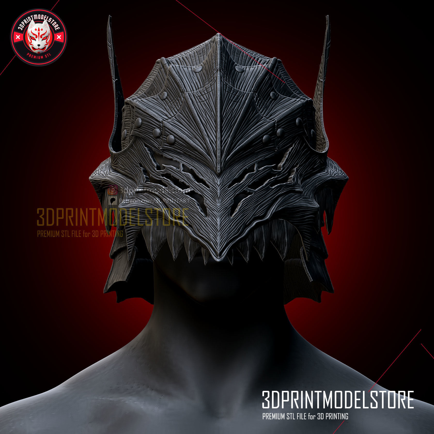Berserk Guts Helmet Cosplay Props - Anime - Halloween 3D model 3D ...