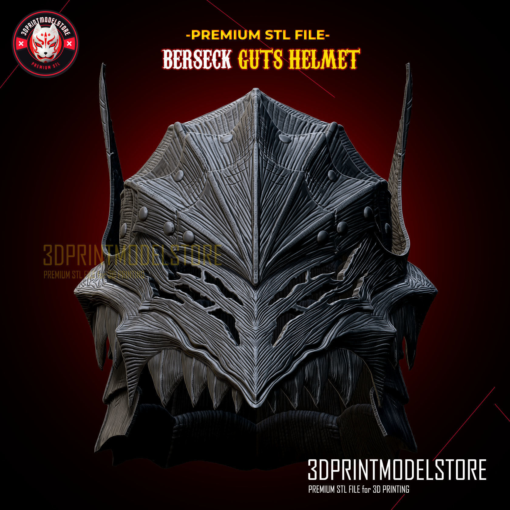 Berserk Guts Helmet Cosplay Props - Anime - Halloween 3D model 3D ...