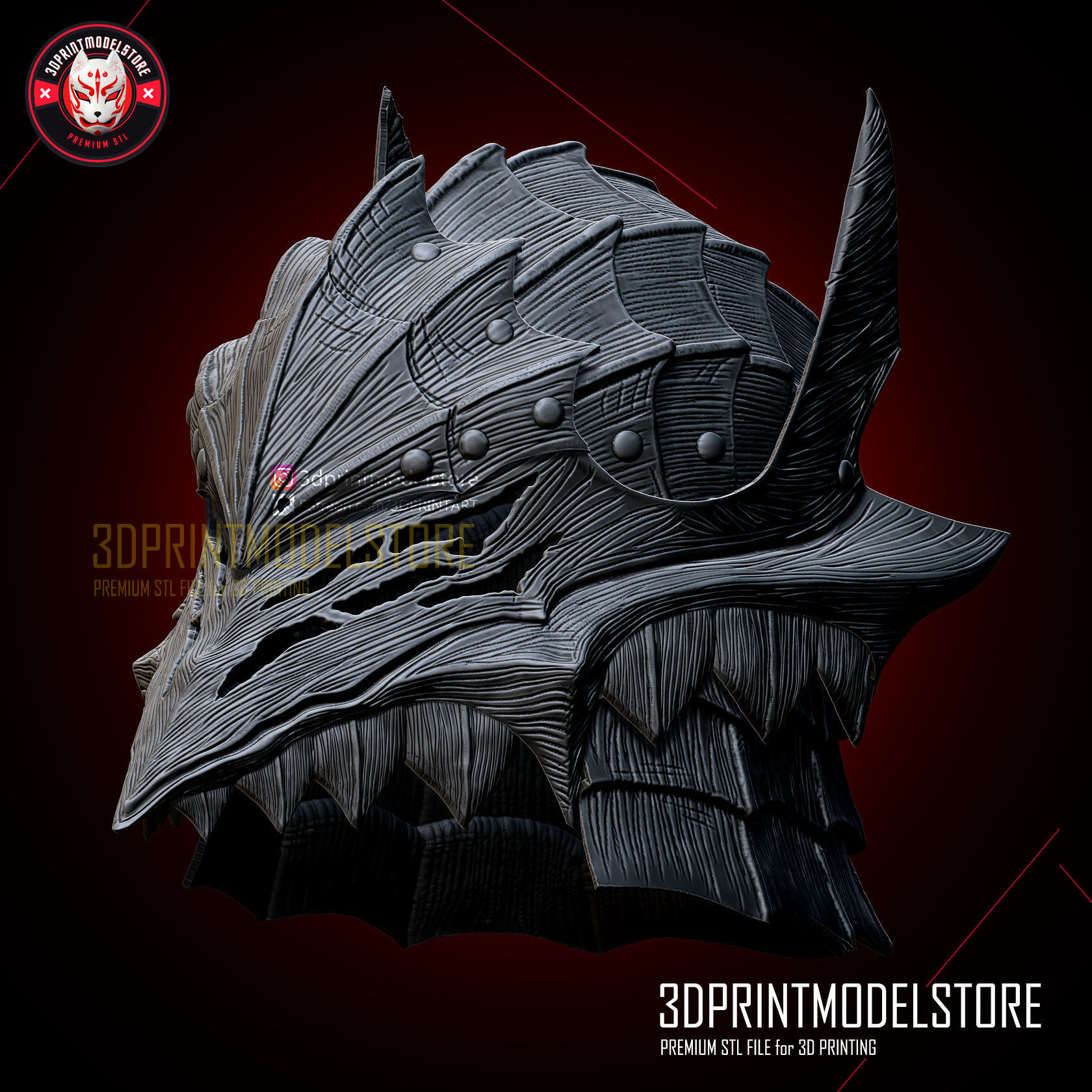 Berserk Guts Helmet Cosplay Props - Anime - Halloween 3D model 3D ...