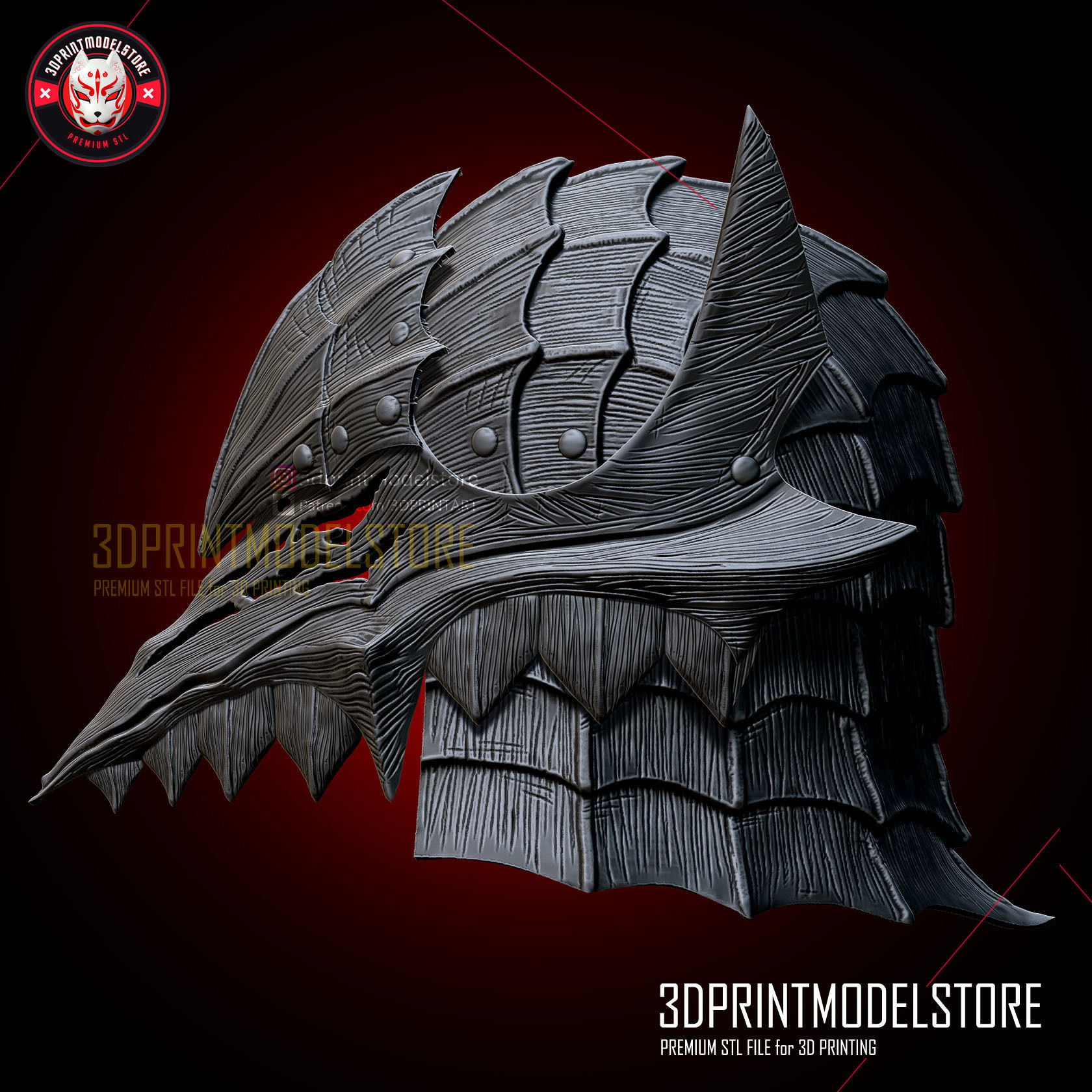 Berserk Guts Helmet Cosplay Props - Anime - Halloween 3D model 3D ...