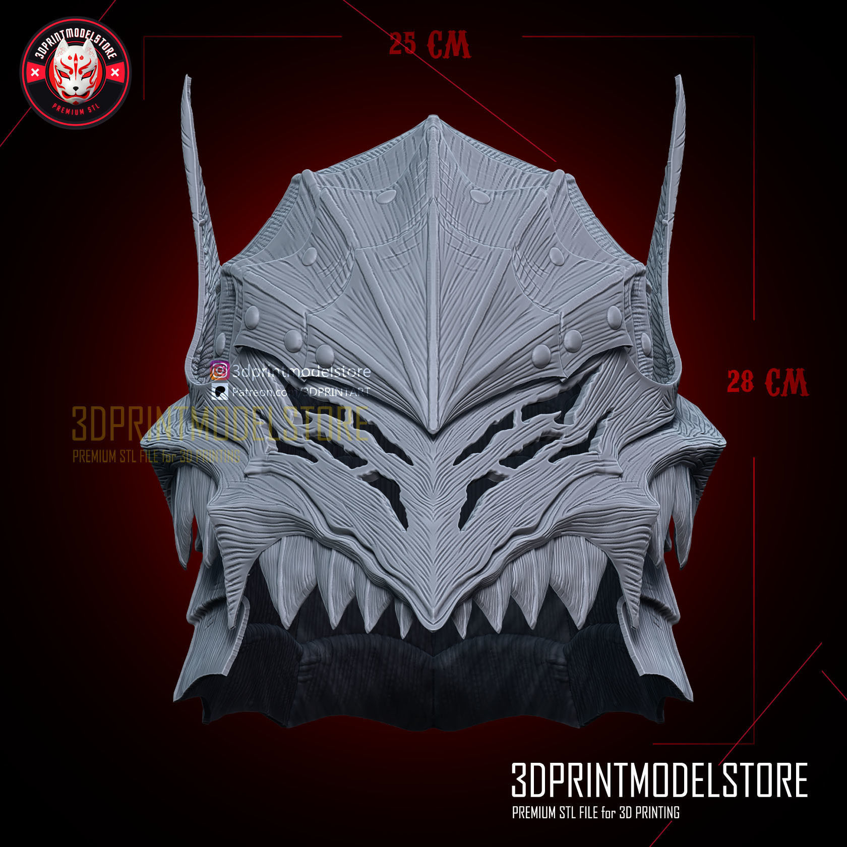 Berserk Guts Helmet Cosplay Props - Anime - Halloween 3D model 3D ...