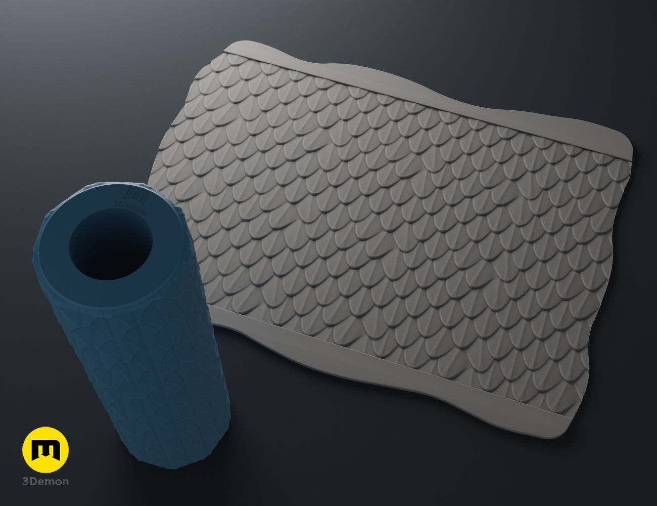 Texture Rollers - Dragon and Fish Scales 3D model 3D printable | CGTrader