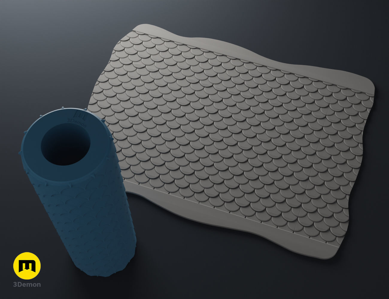 Texture Rollers - Dragon and Fish Scales 3D model 3D printable | CGTrader