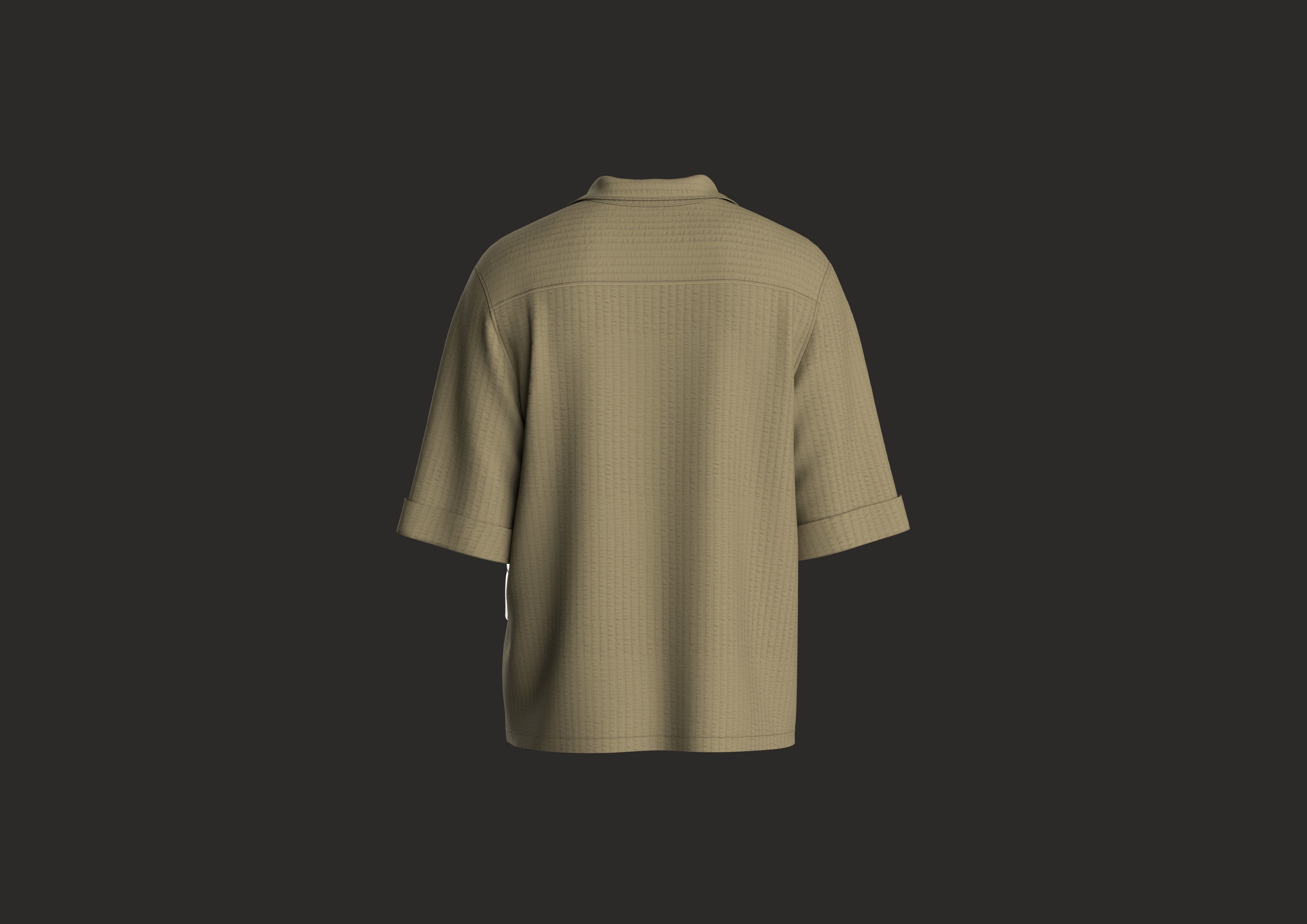 Mens shirt with texture fabric with cut and sew details 3D model | CGTrader