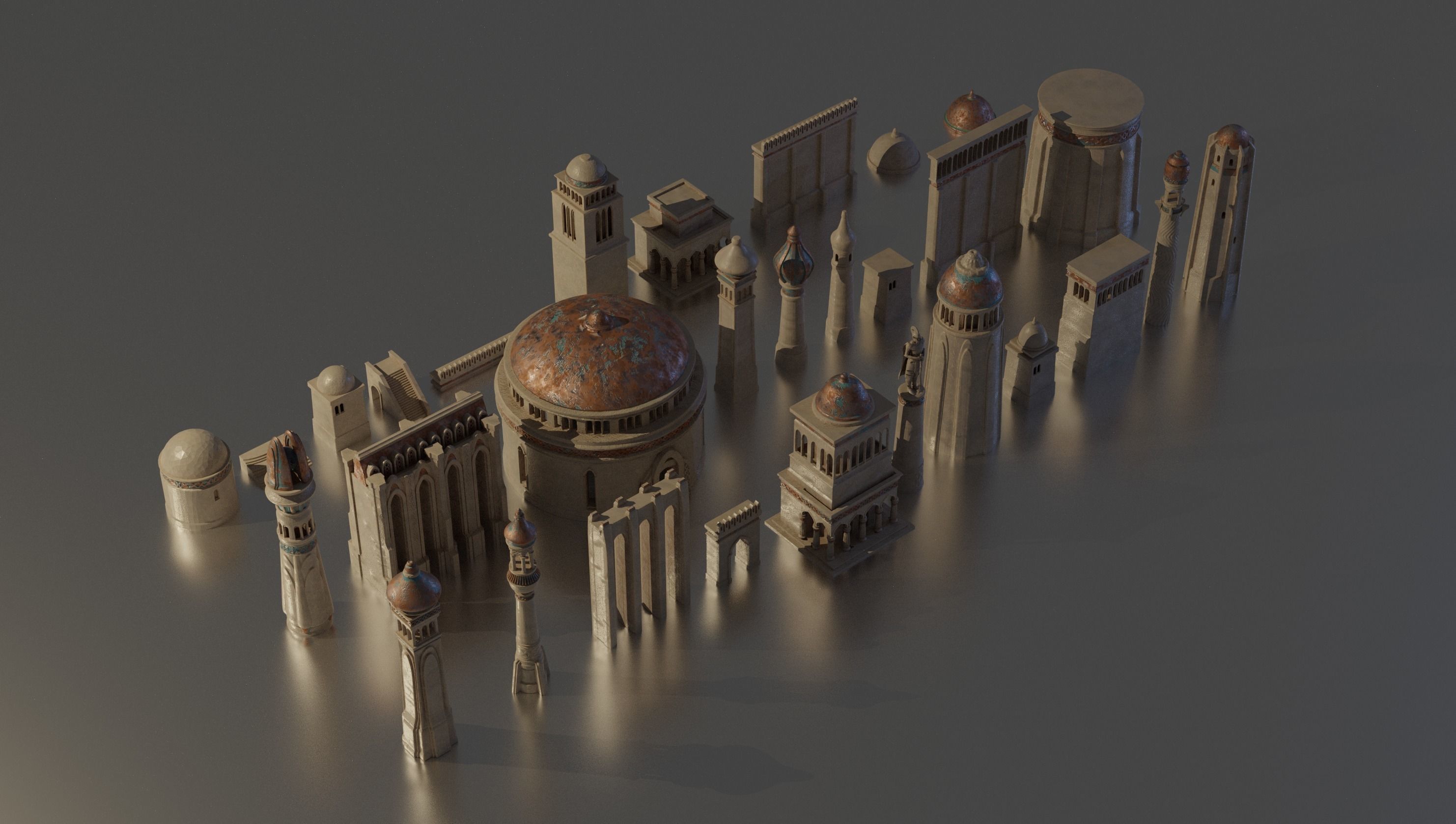 Fantasy City Kitbash Set 3D model | CGTrader