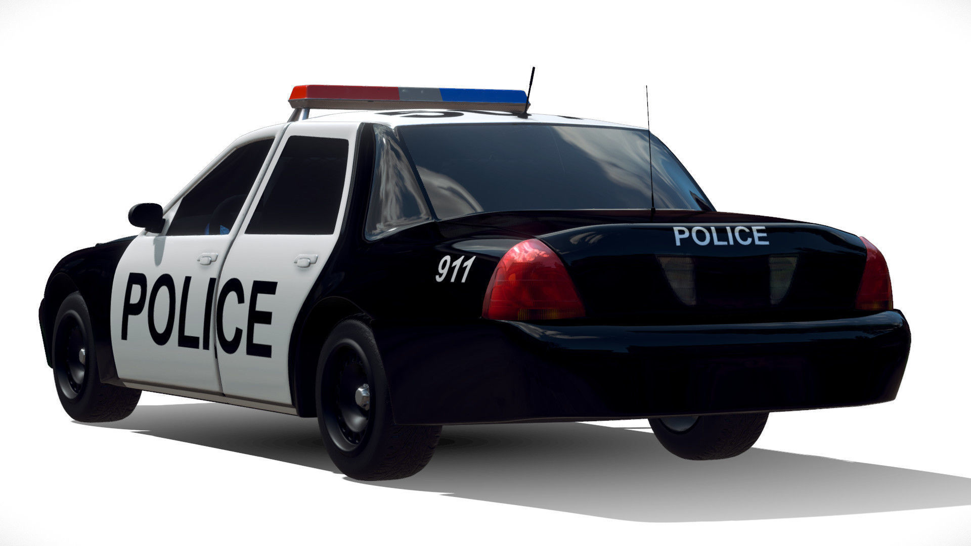 Police Car free 3D model rigged | CGTrader