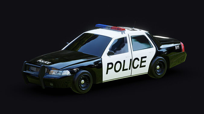 Police Car free 3D model rigged | CGTrader